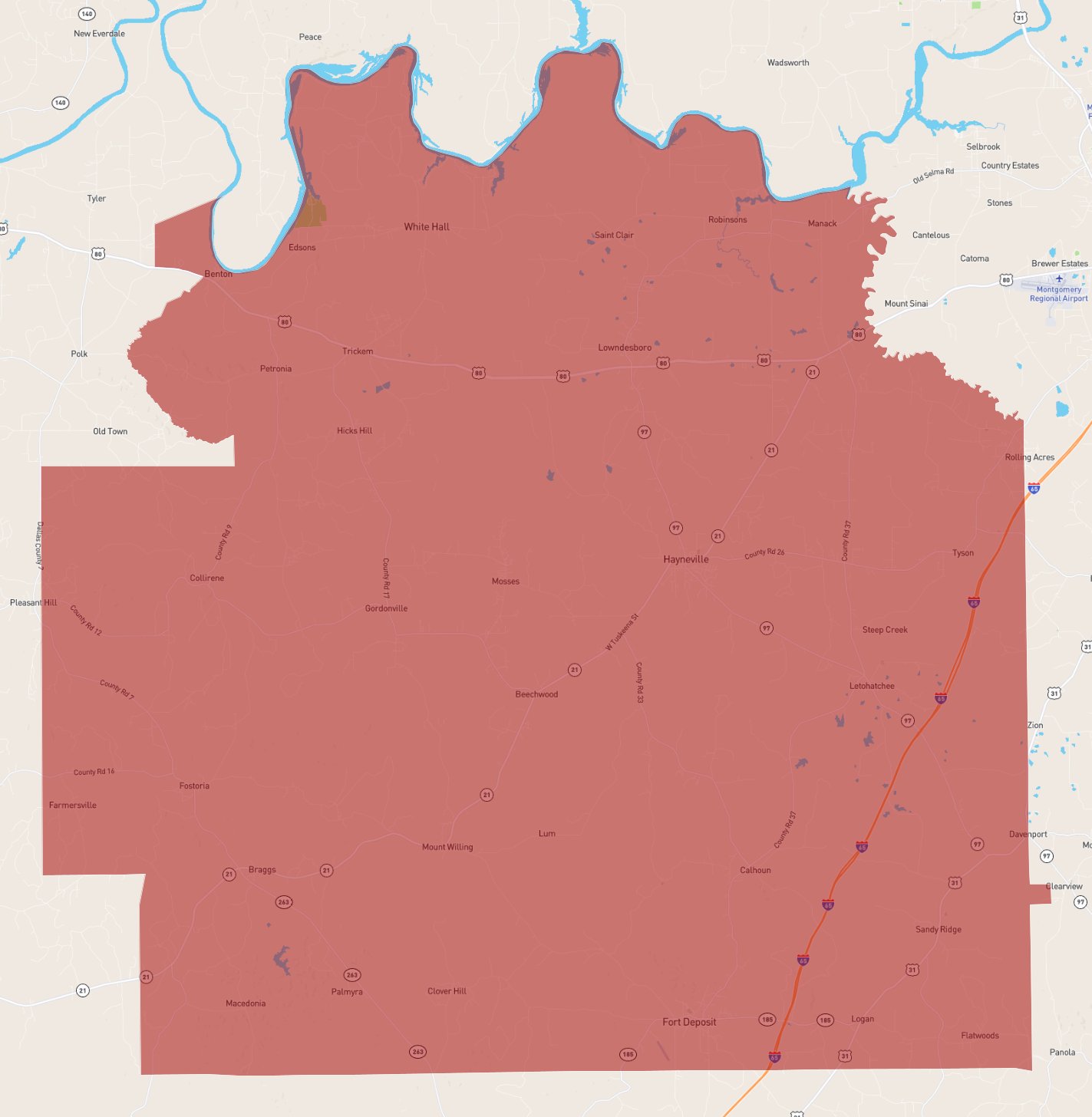 Alabama Lowndes County - AtlasBig.com