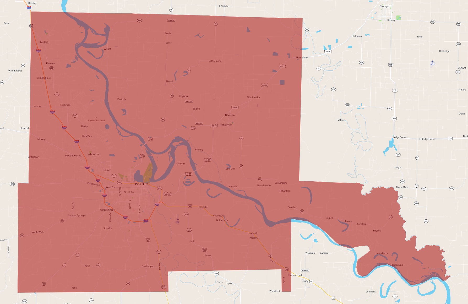 Arkansas Jefferson County - AtlasBig.com