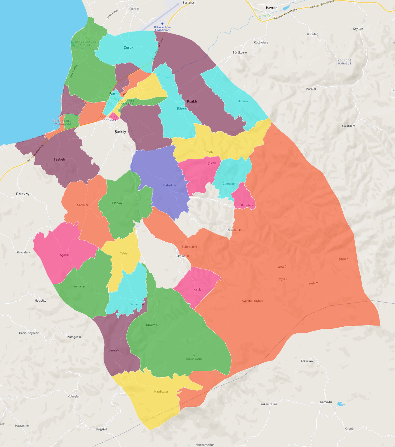 Balıkesir Burhaniye'nin Mahalleleri, Nüfus Bilgileri, Haritalar ve ...