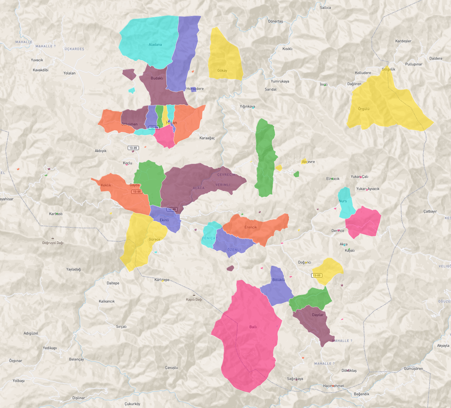 Bitlis Hizan'ın Mahalleleri - AtlasBig.com