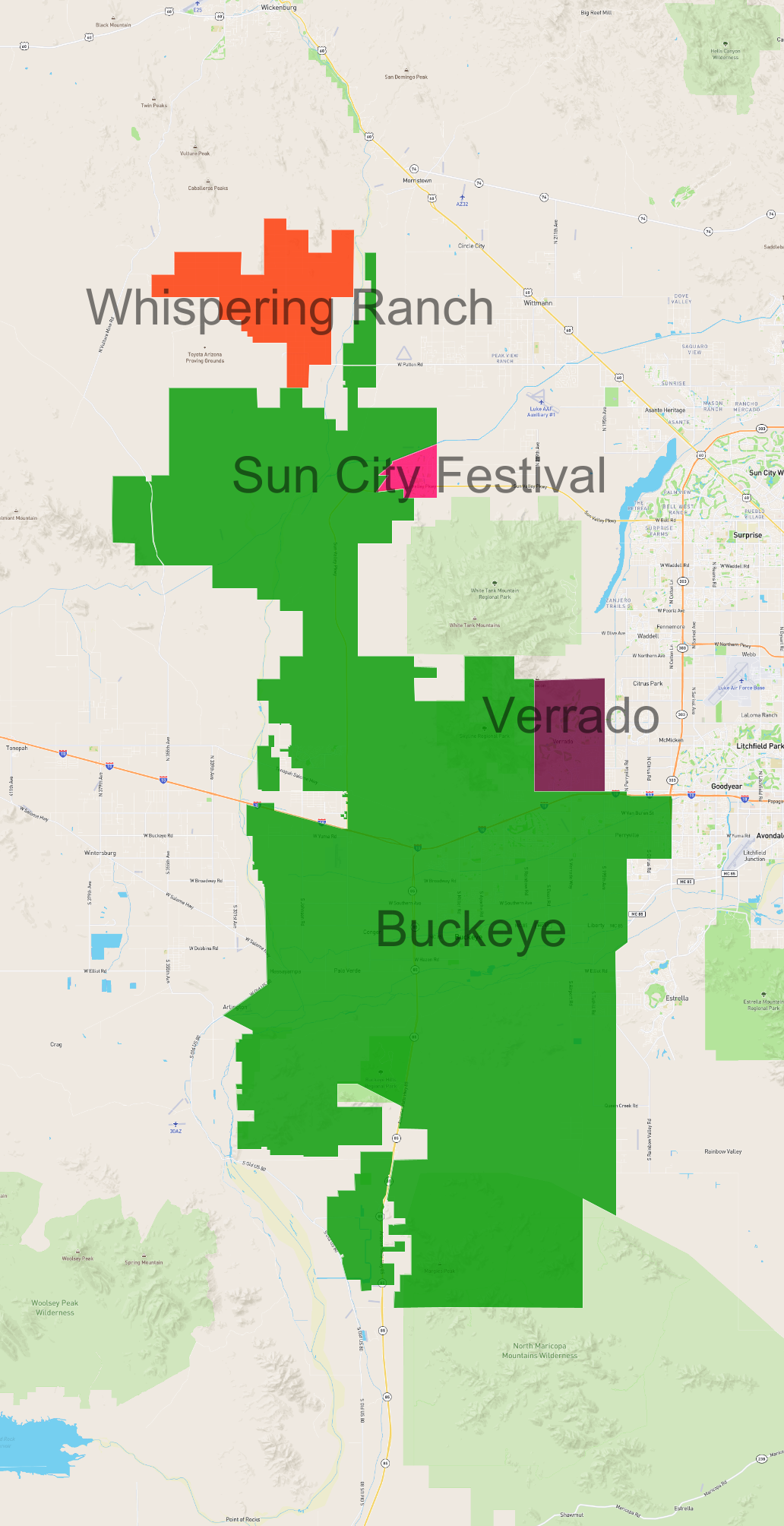 Neighbourhoods in Buckeye