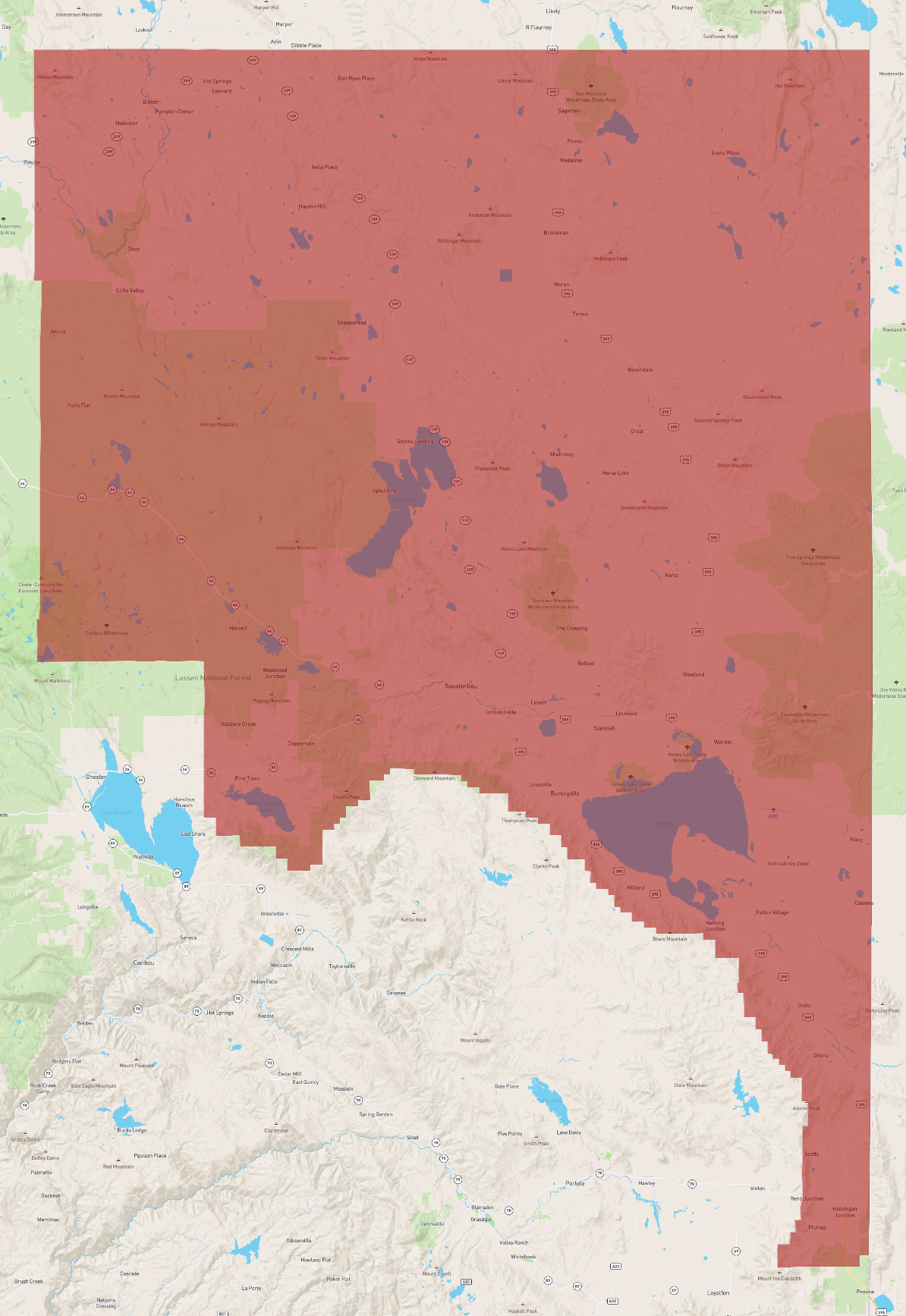 lassen county map