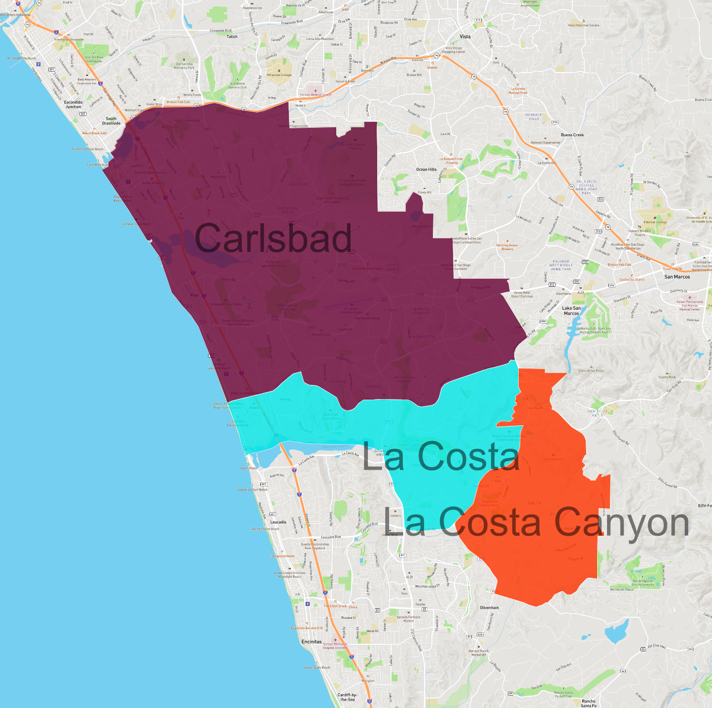 Neighbourhoods in Carlsbad