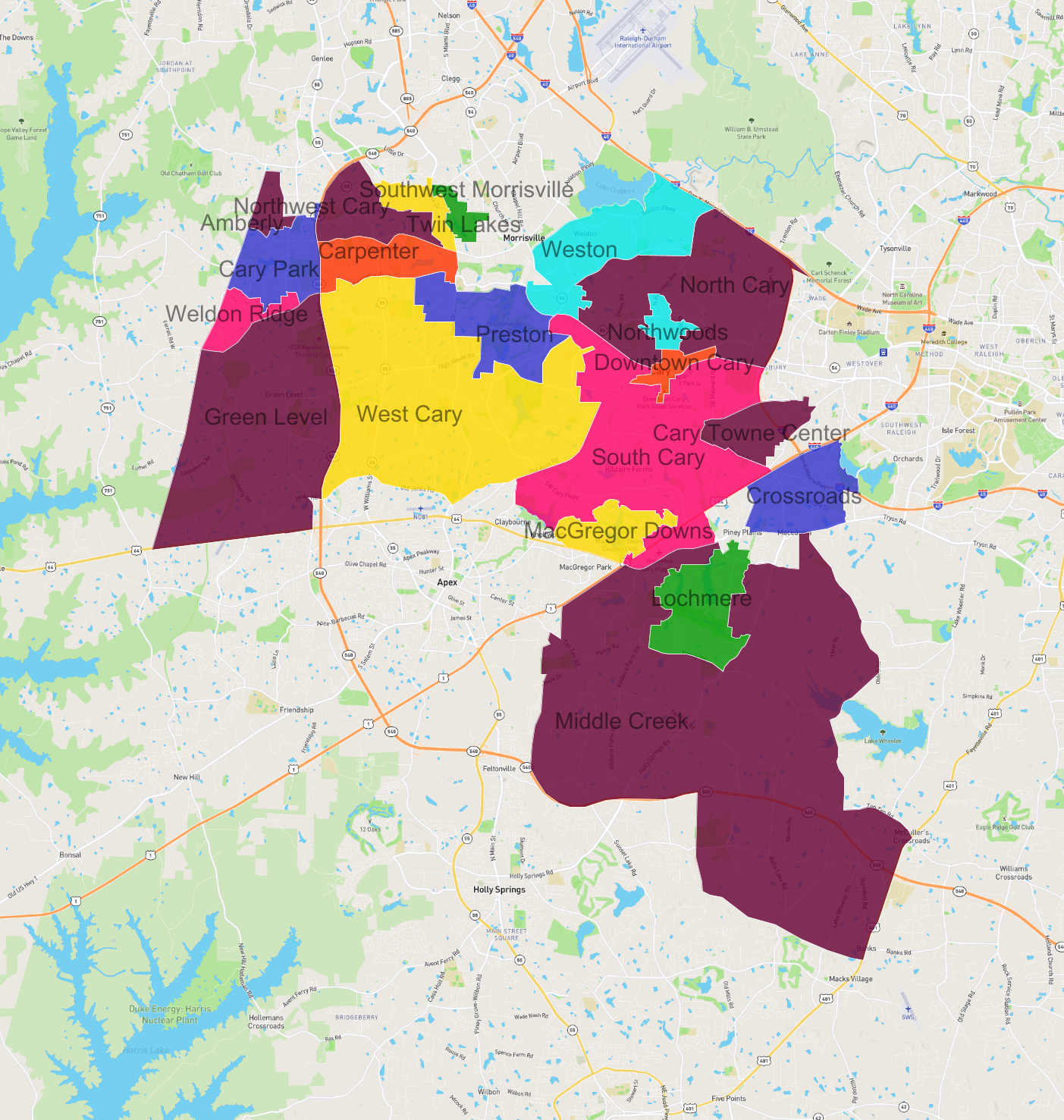 Neighbourhoods in Cary