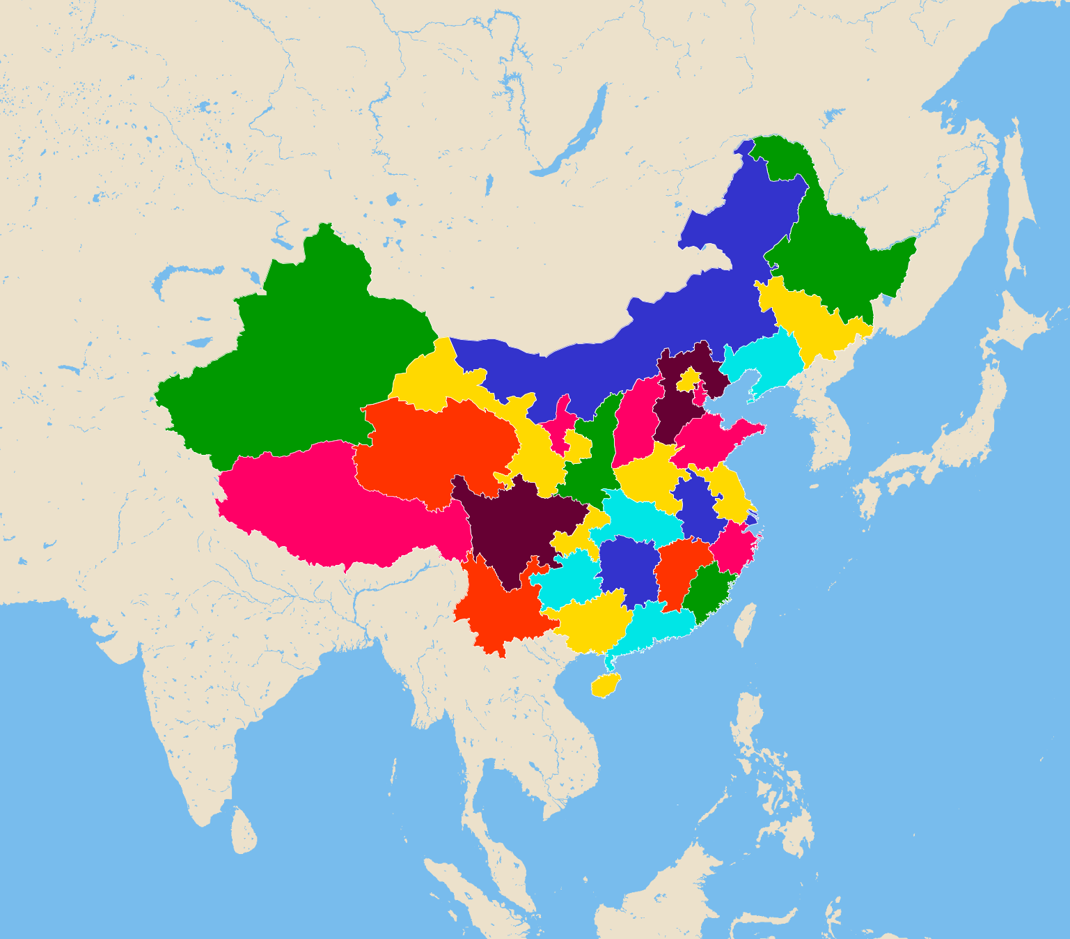 Provincial Administrative Divisions of China - AtlasBig.com