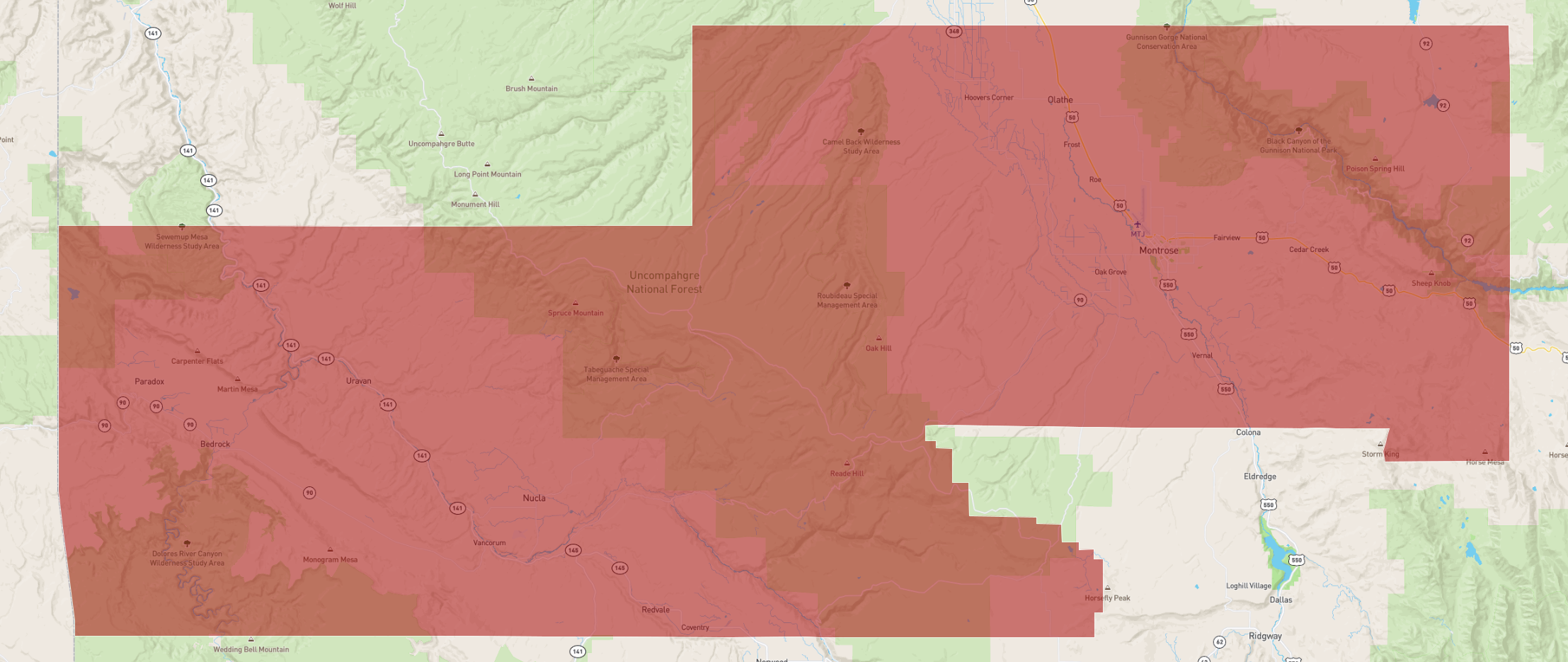 Colorado Montrose County - AtlasBig.com