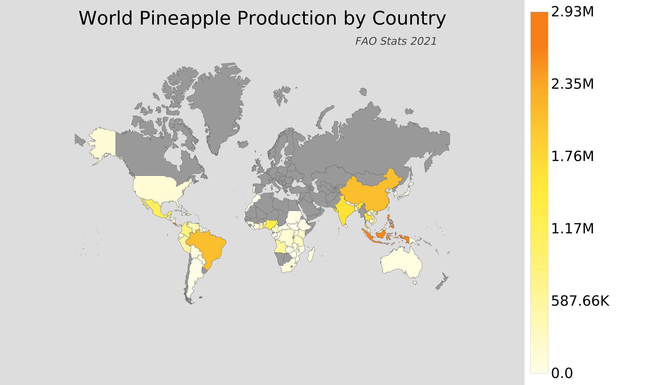 Global Map Of Pineapple The Word For Pineapple : R/Maps