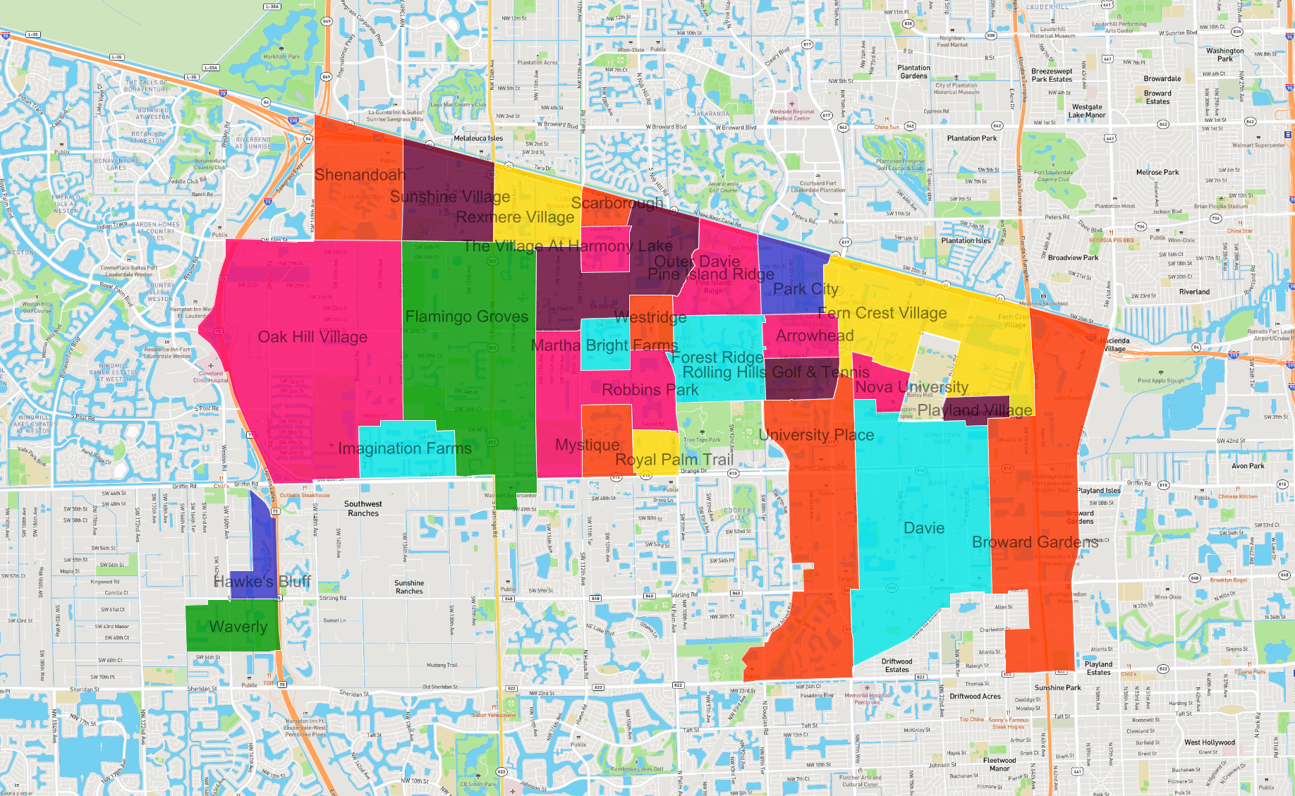 Neighbourhoods in Davie