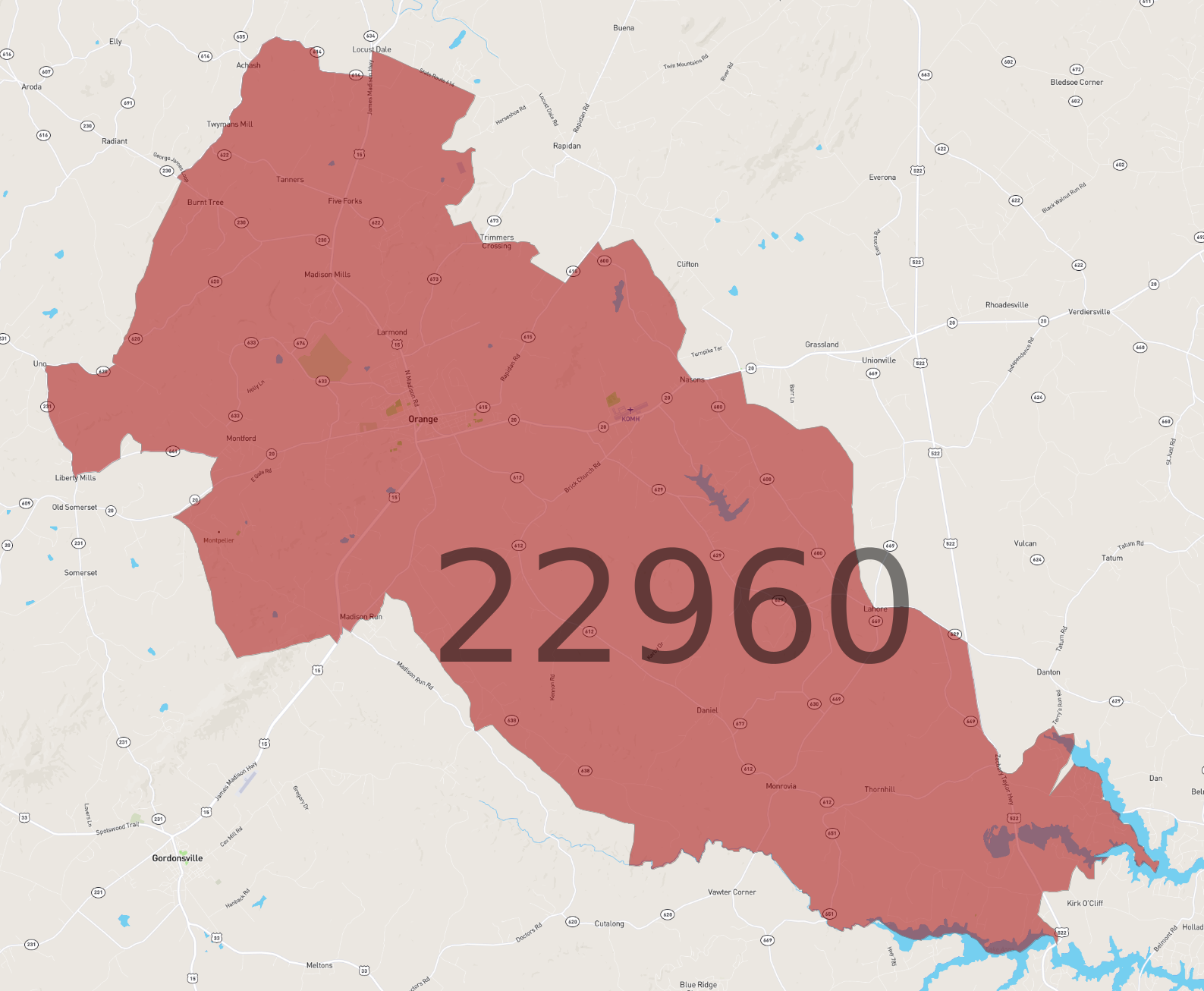 Zip Code 22960