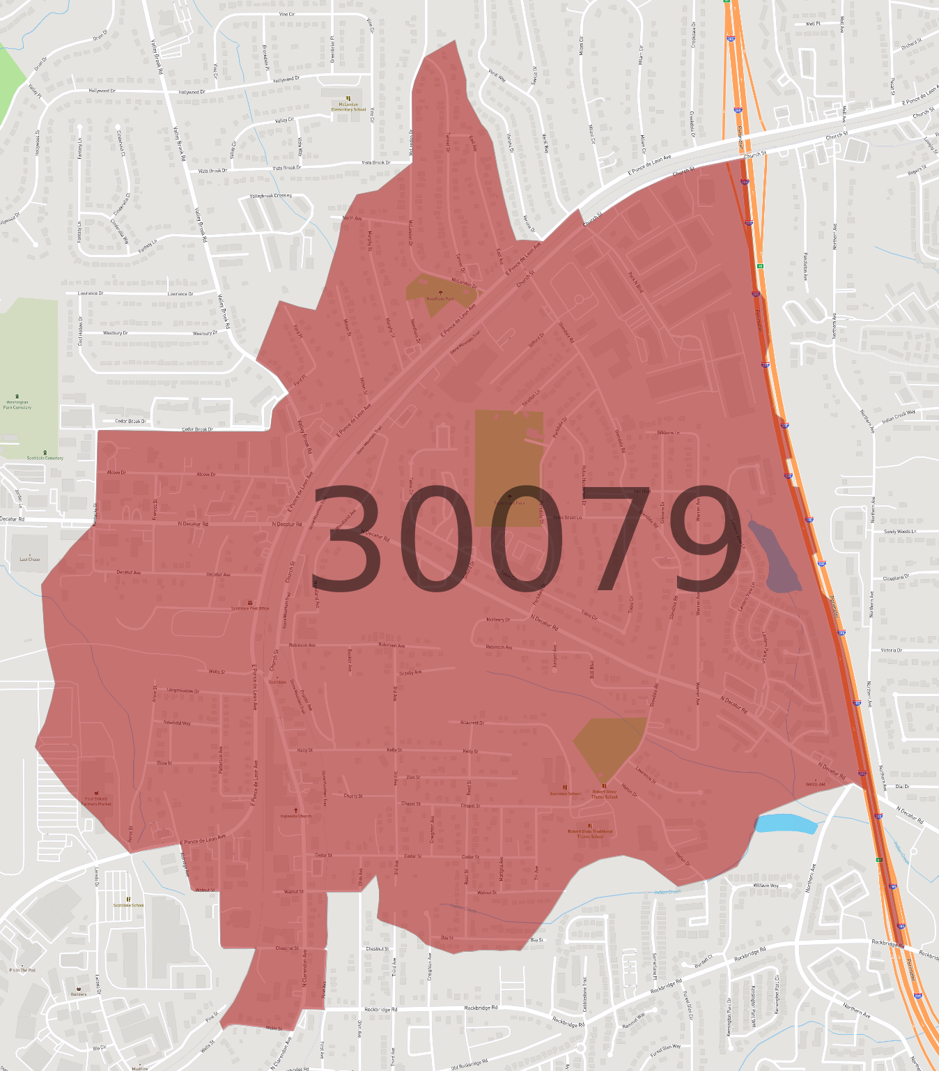 Zip Code 30079 - AtlasBig.com