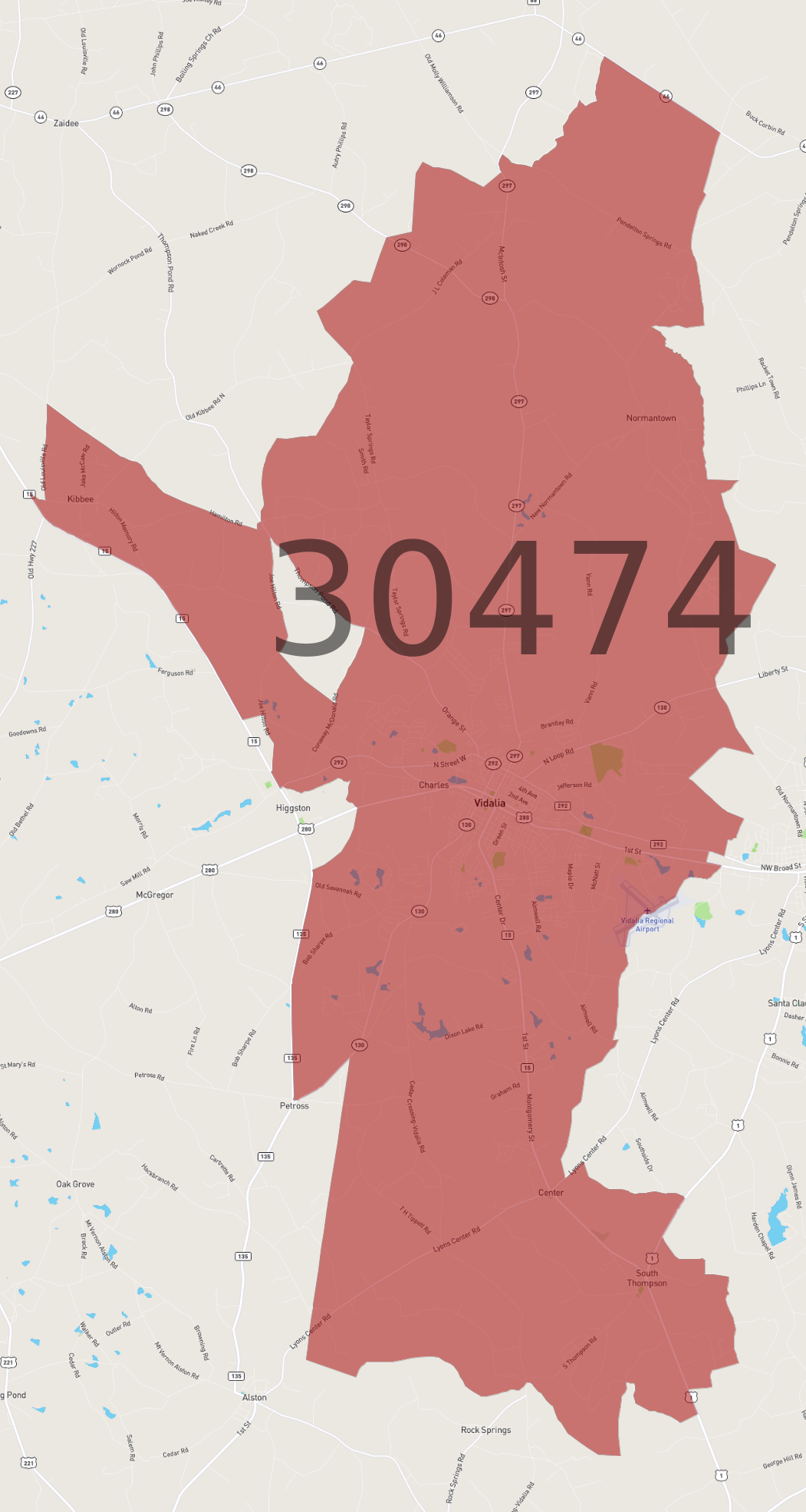 Zip Code 30474 - AtlasBig.com