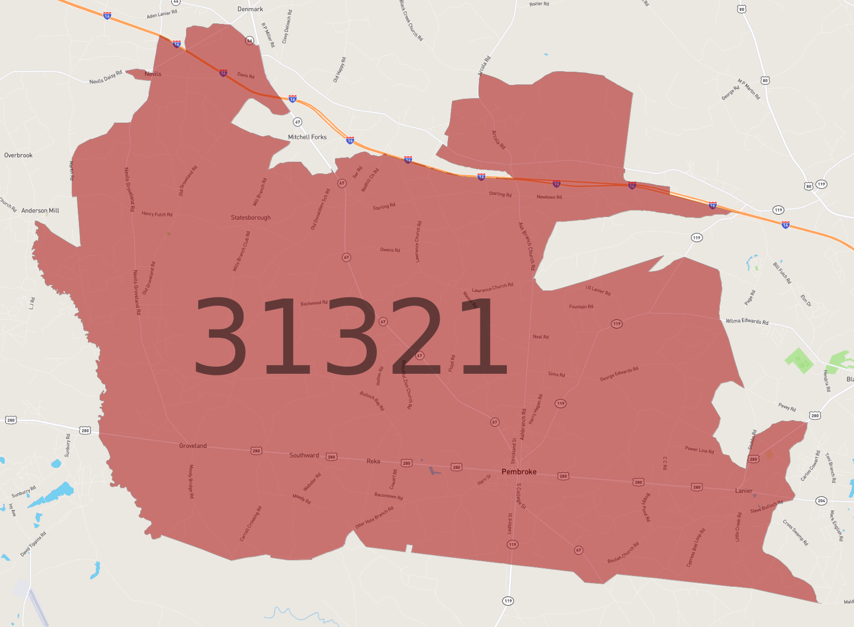 Zip Code 31321