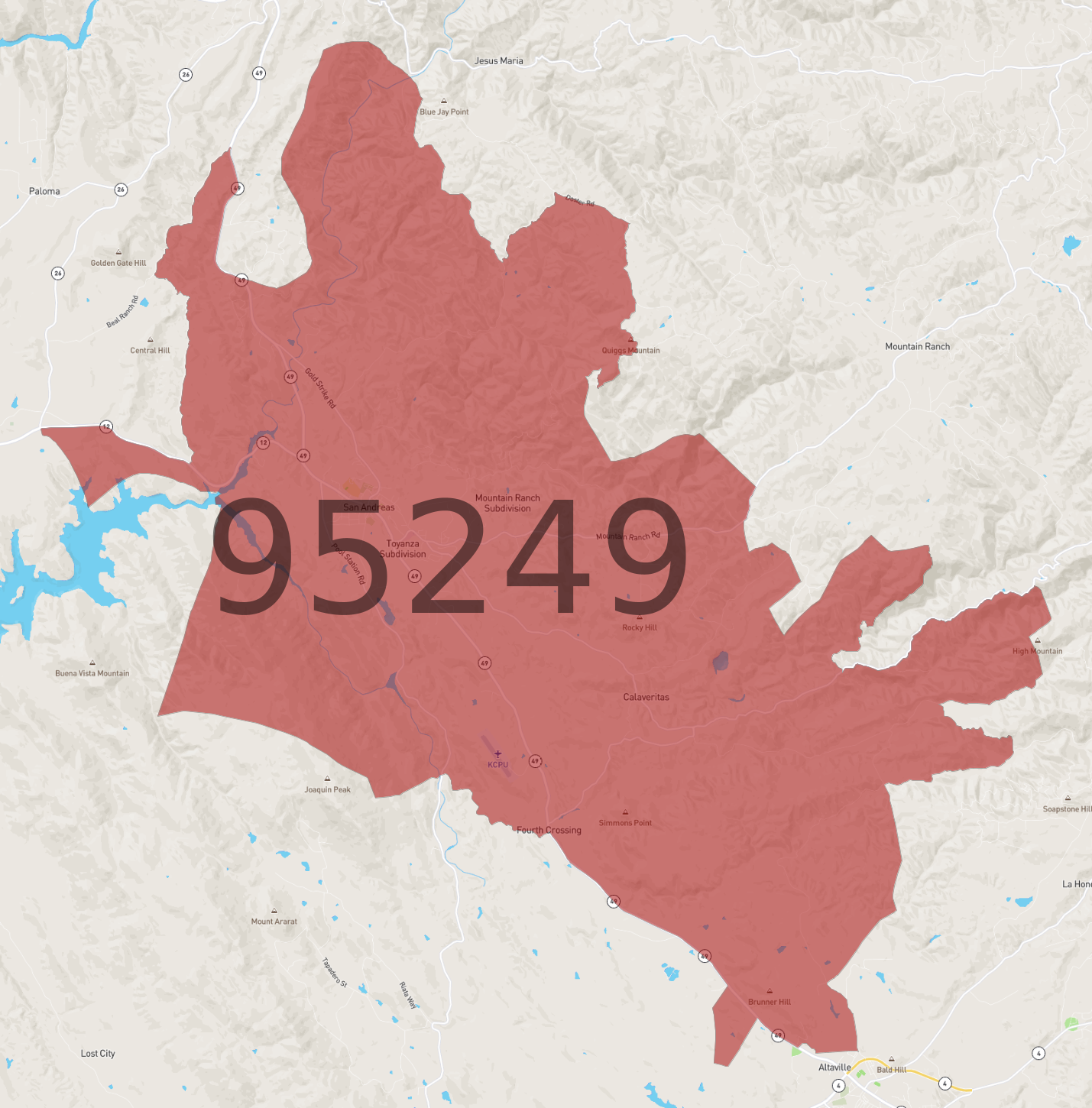Zip Code 95249 - AtlasBig.com