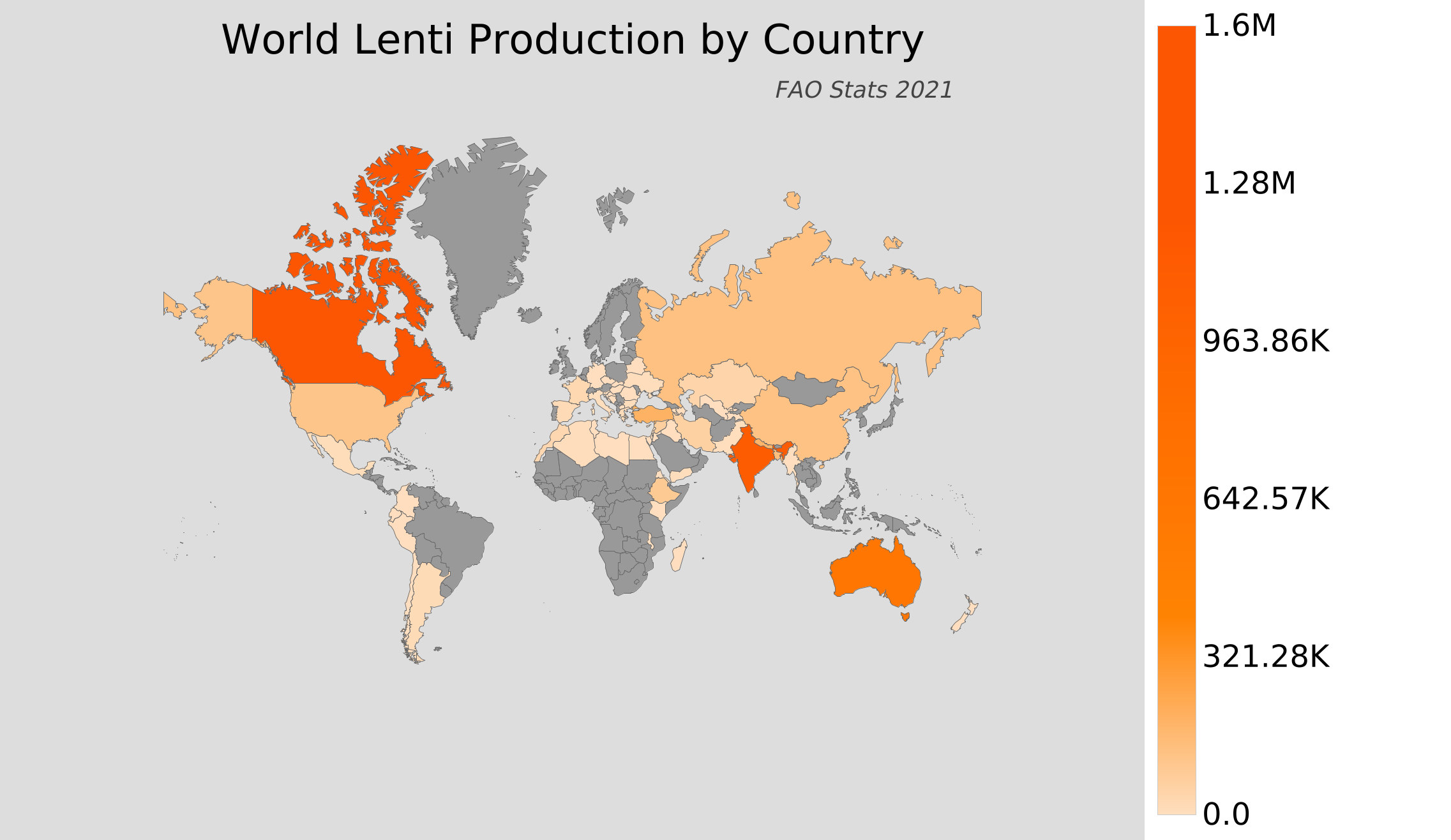 World Lenti Production by Country - AtlasBig.com