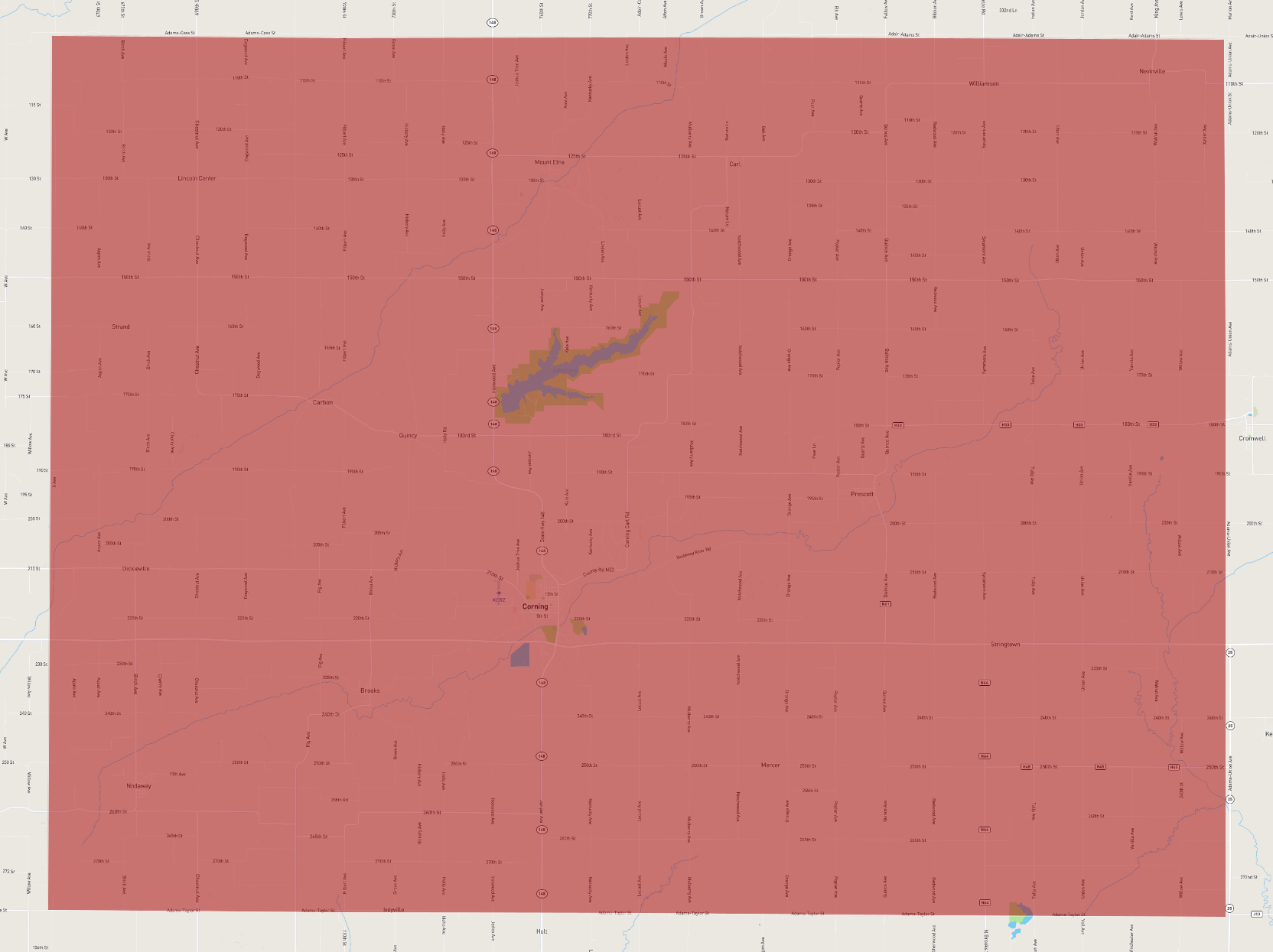 Iowa Adams County - AtlasBig.com