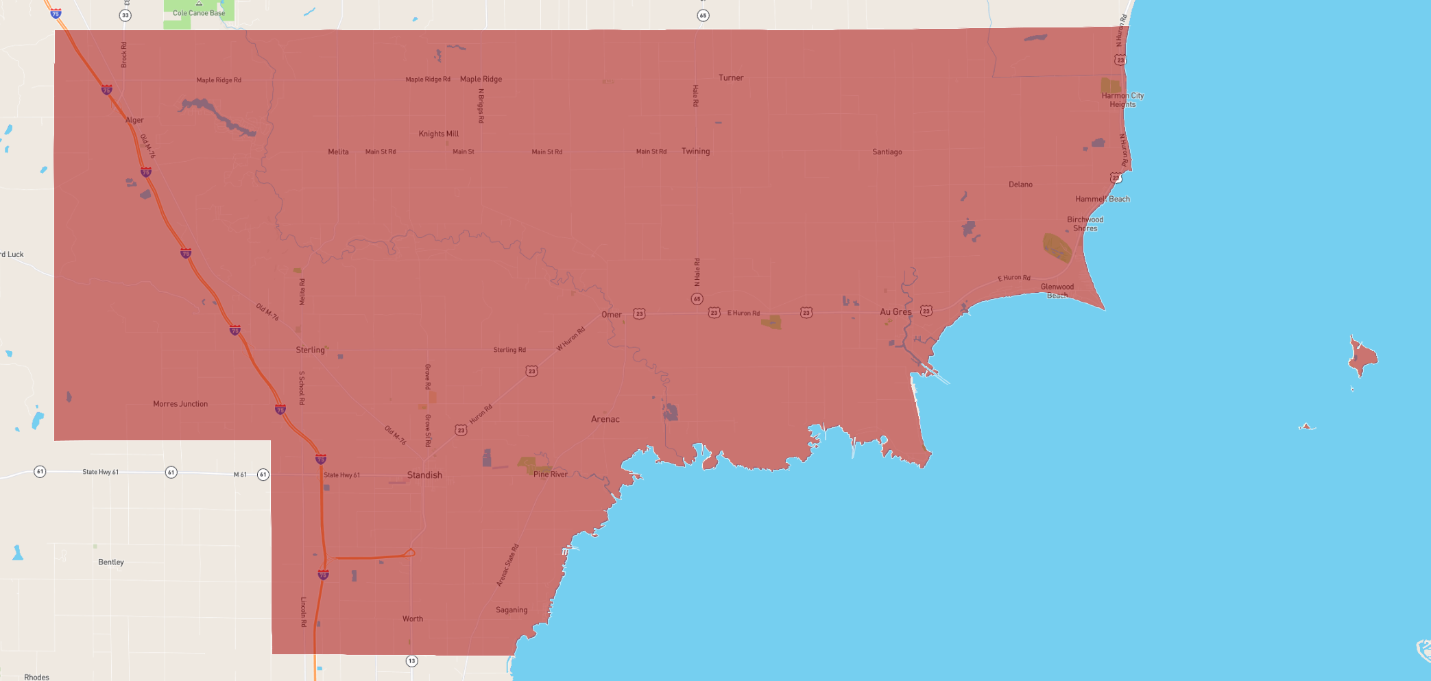 Michigan Arenac County - AtlasBig.com