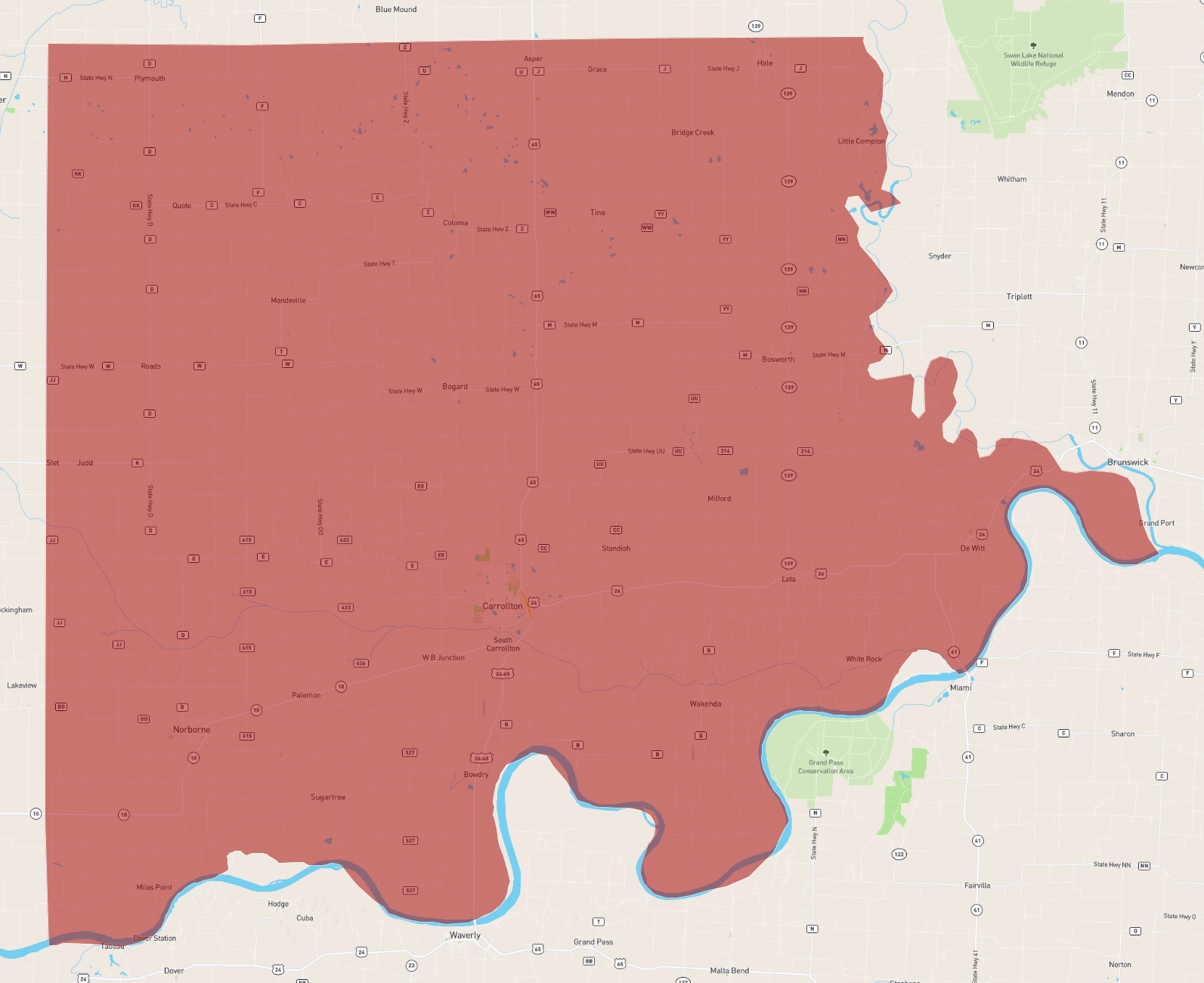 Missouri Carroll County - AtlasBig.com