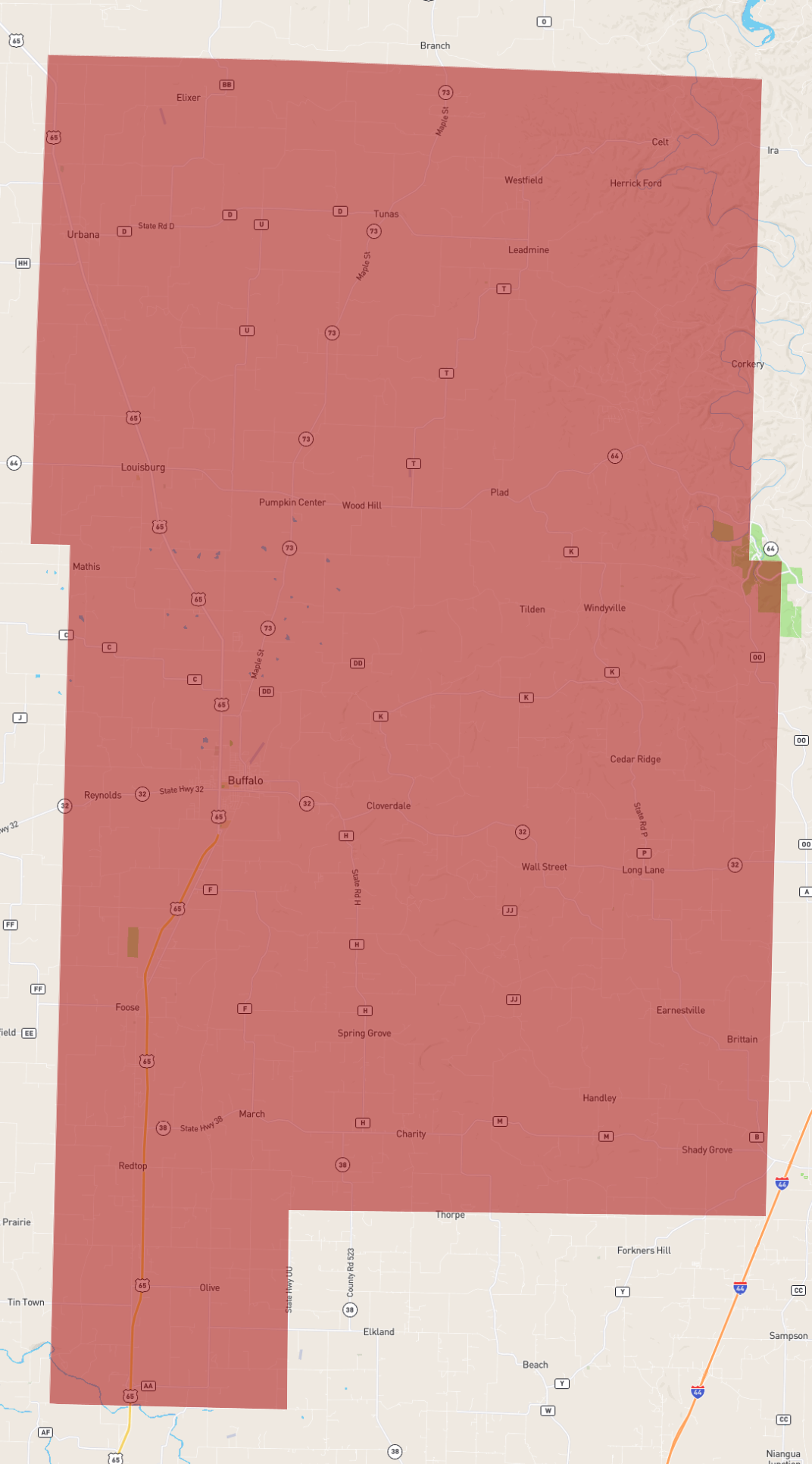 Missouri Dallas County - AtlasBig.com