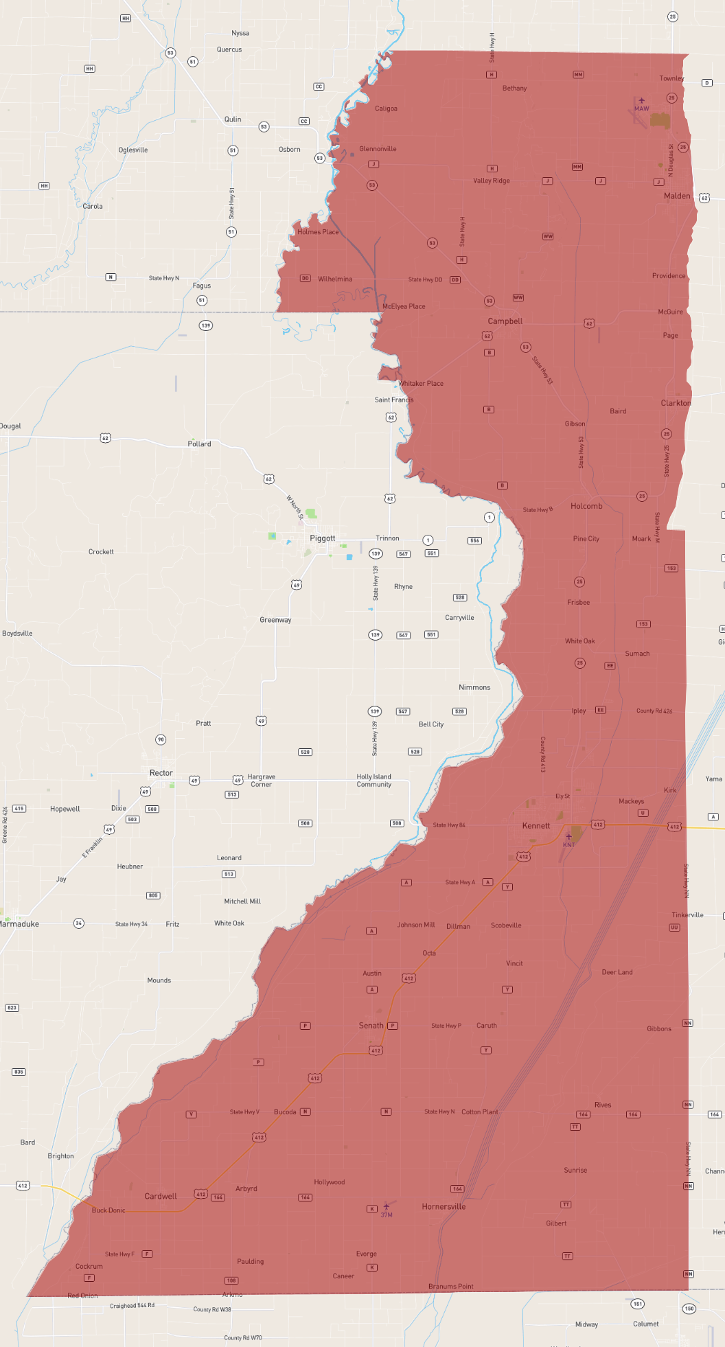 Missouri Dunklin County - AtlasBig.com