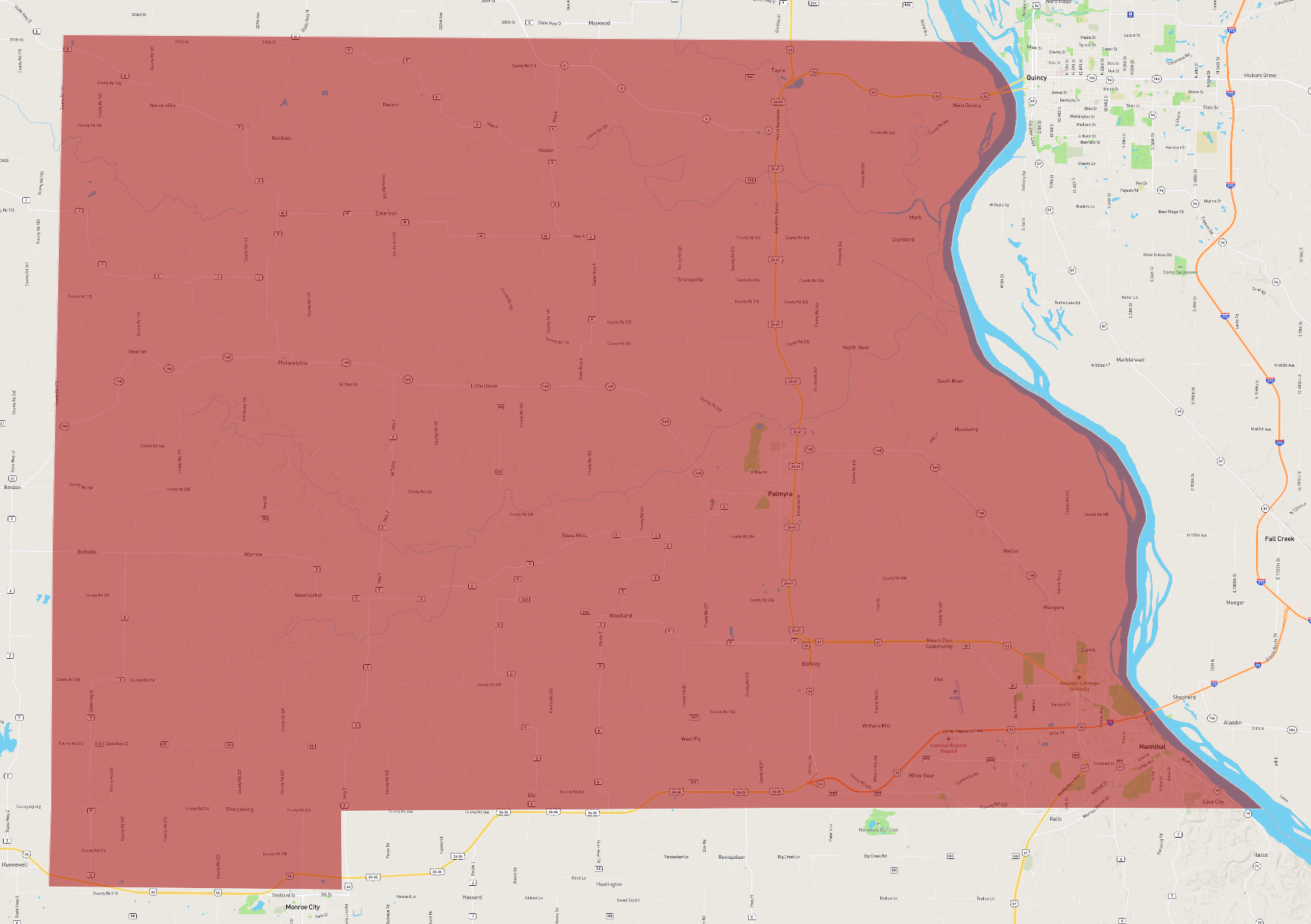 Missouri Marion County - AtlasBig.com