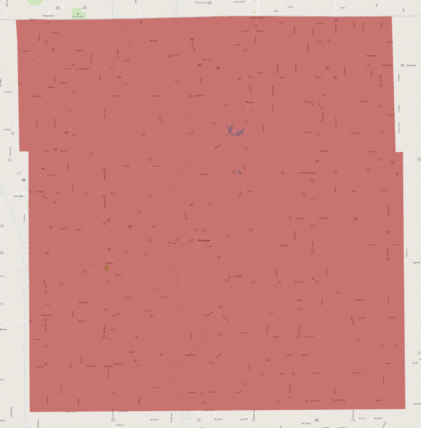 Missouri Mercer County - AtlasBig.com