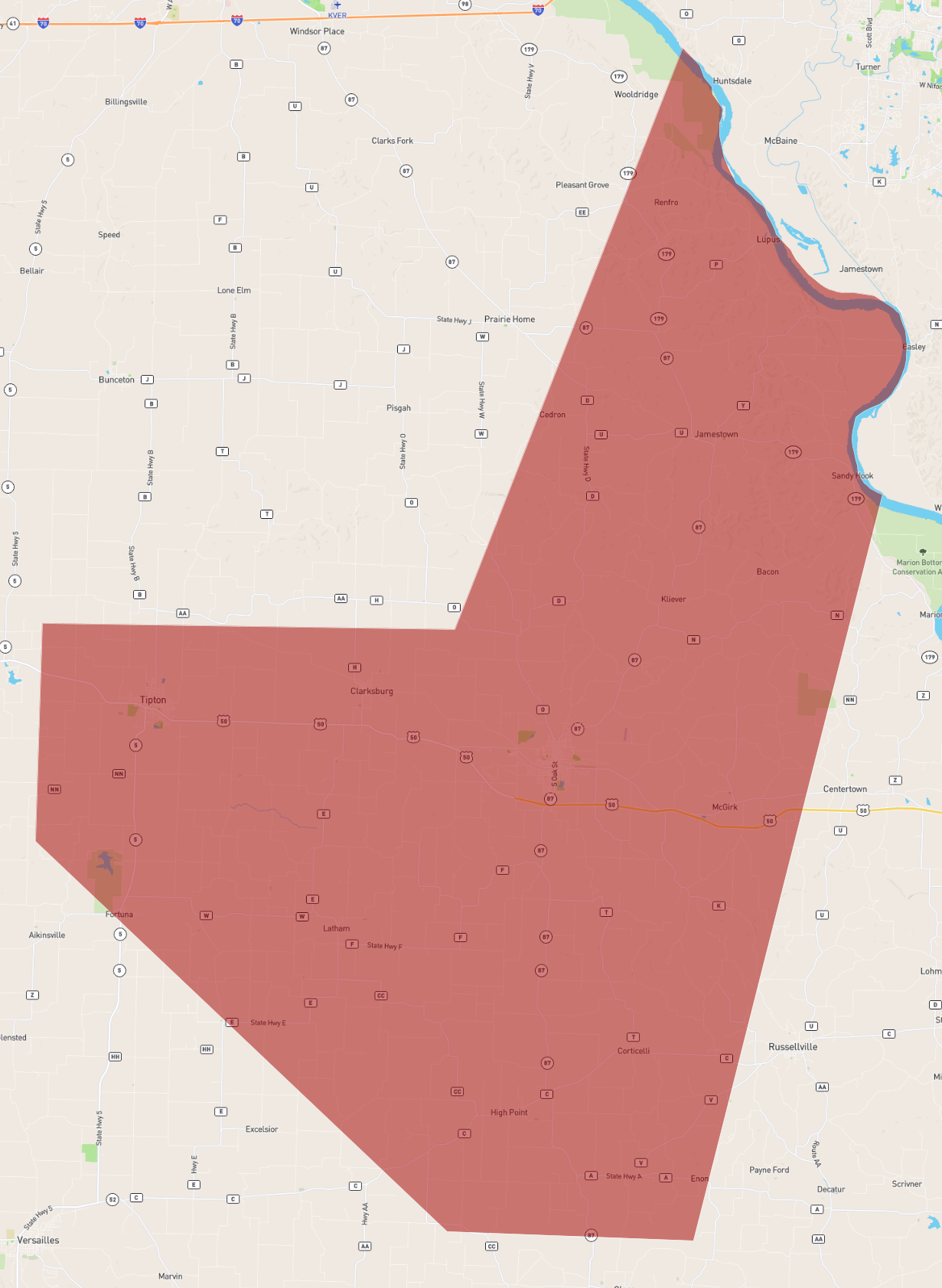 Missouri Moniteau County - AtlasBig.com