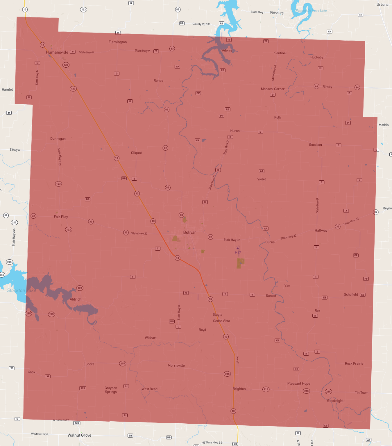 Missouri Polk County - AtlasBig.com