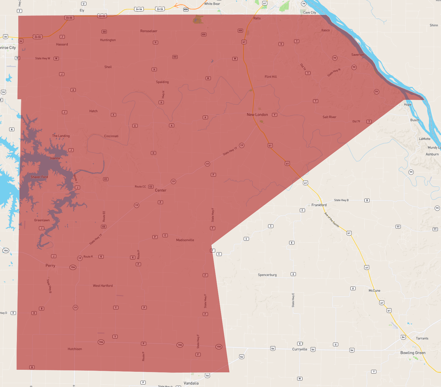 Missouri Ralls County - AtlasBig.com
