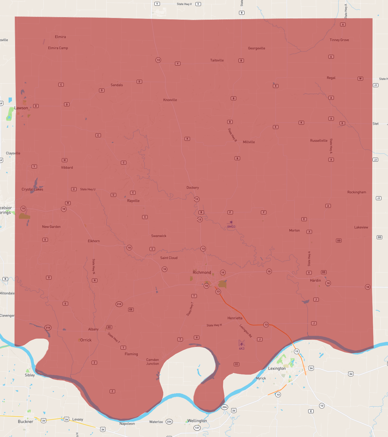 Missouri Ray County - AtlasBig.com