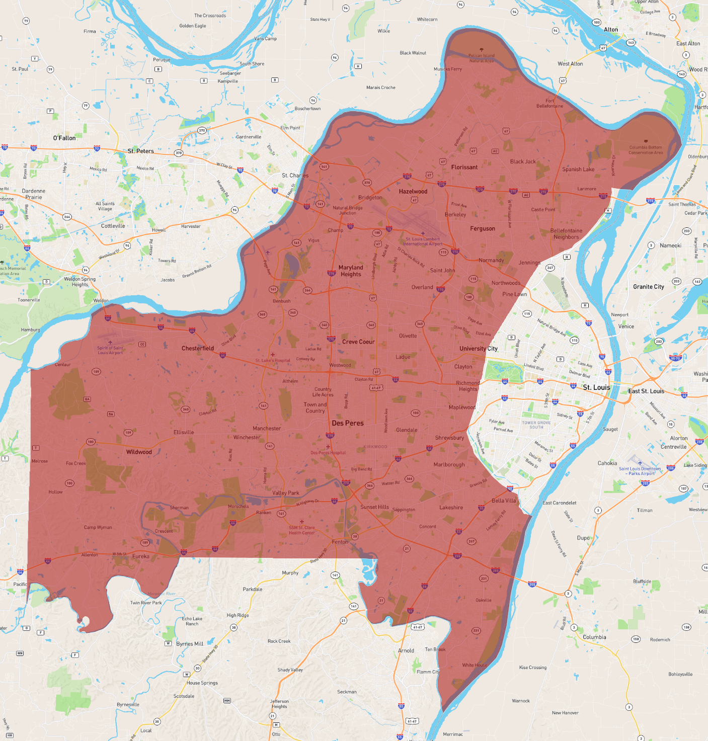 Missouri St. Louis County - AtlasBig.com