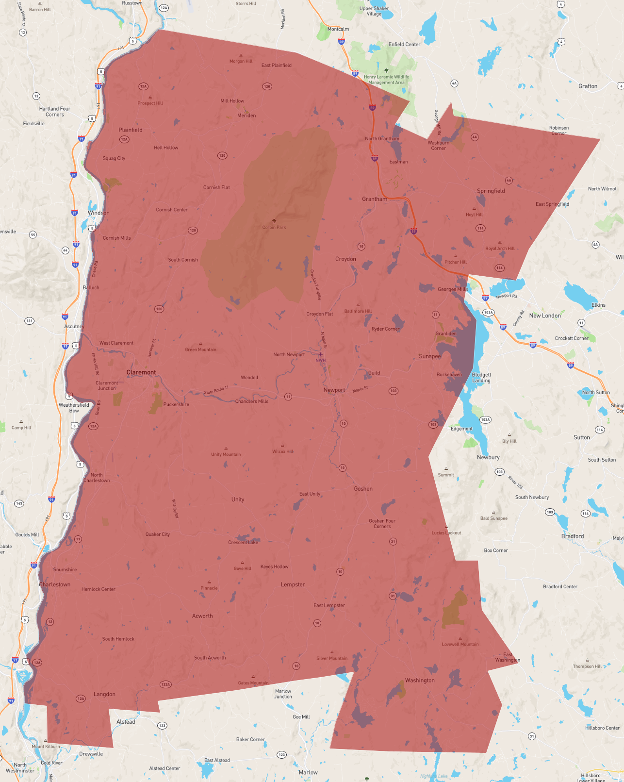 New Hampshire Sullivan County - AtlasBig.com