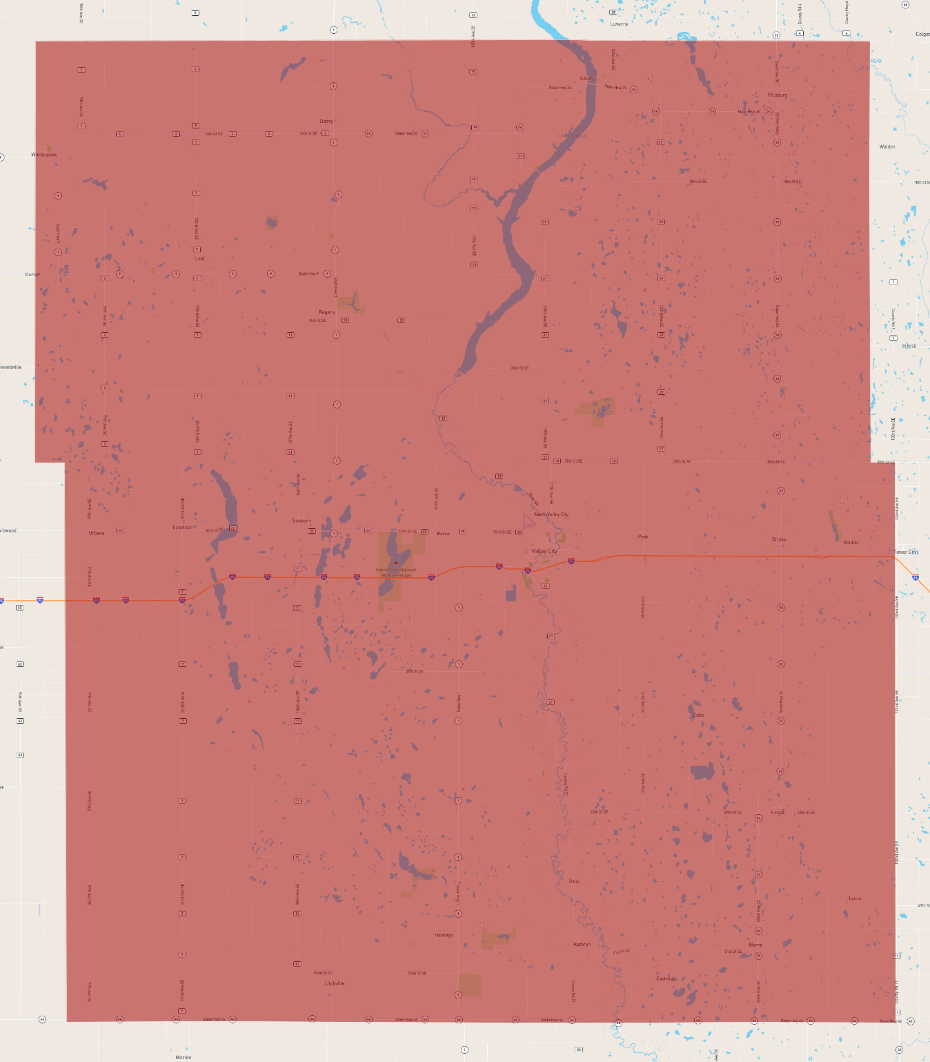 North Dakota Barnes County - AtlasBig.com