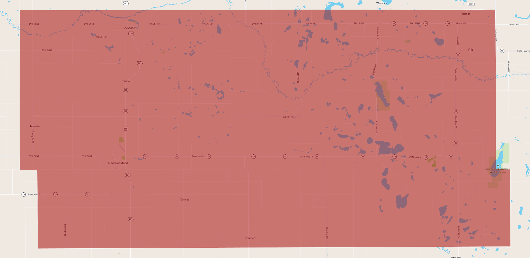 North Dakota Eddy County - AtlasBig.com