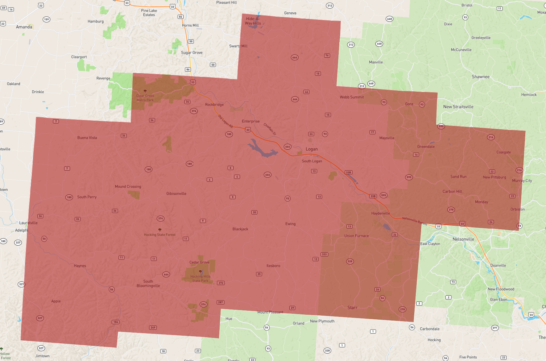 Ohio Hocking County - AtlasBig.com