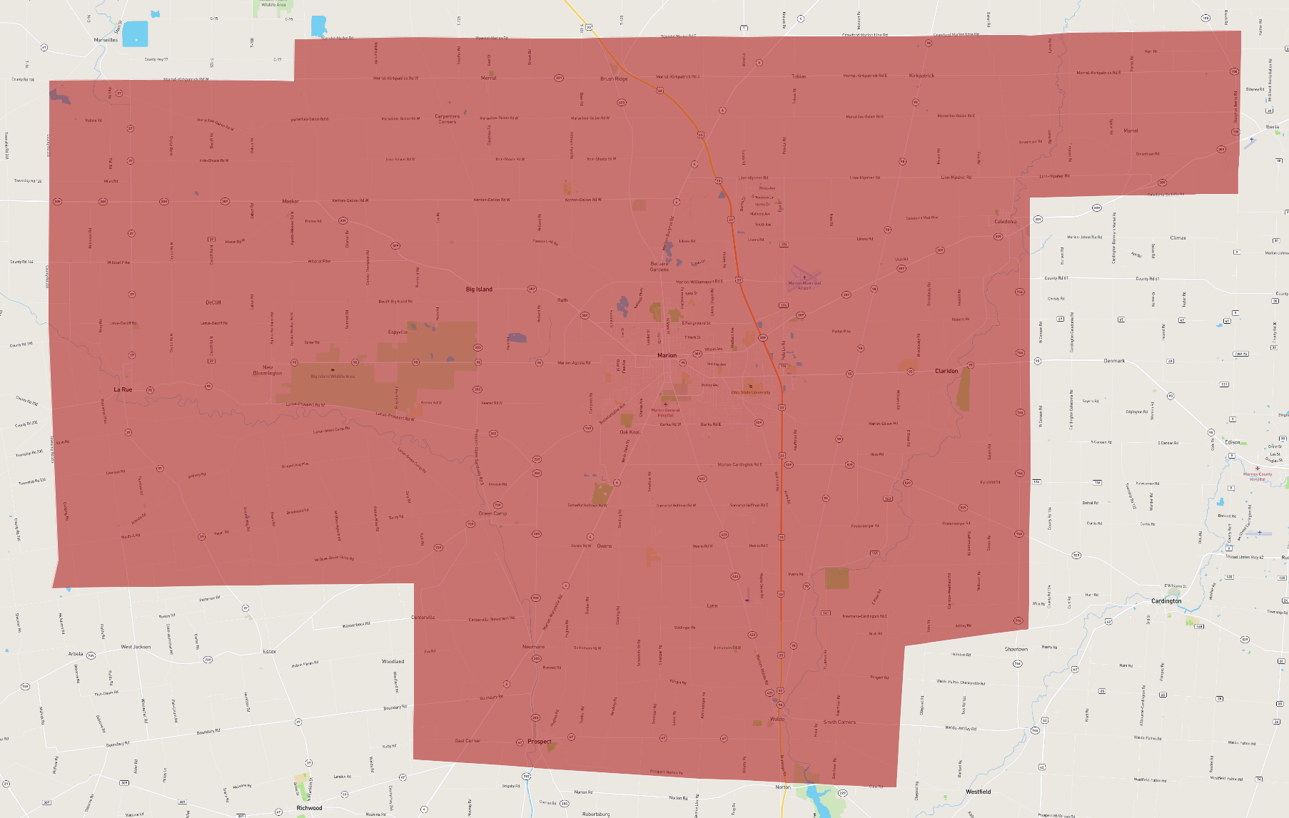 Ohio Marion County - AtlasBig.com