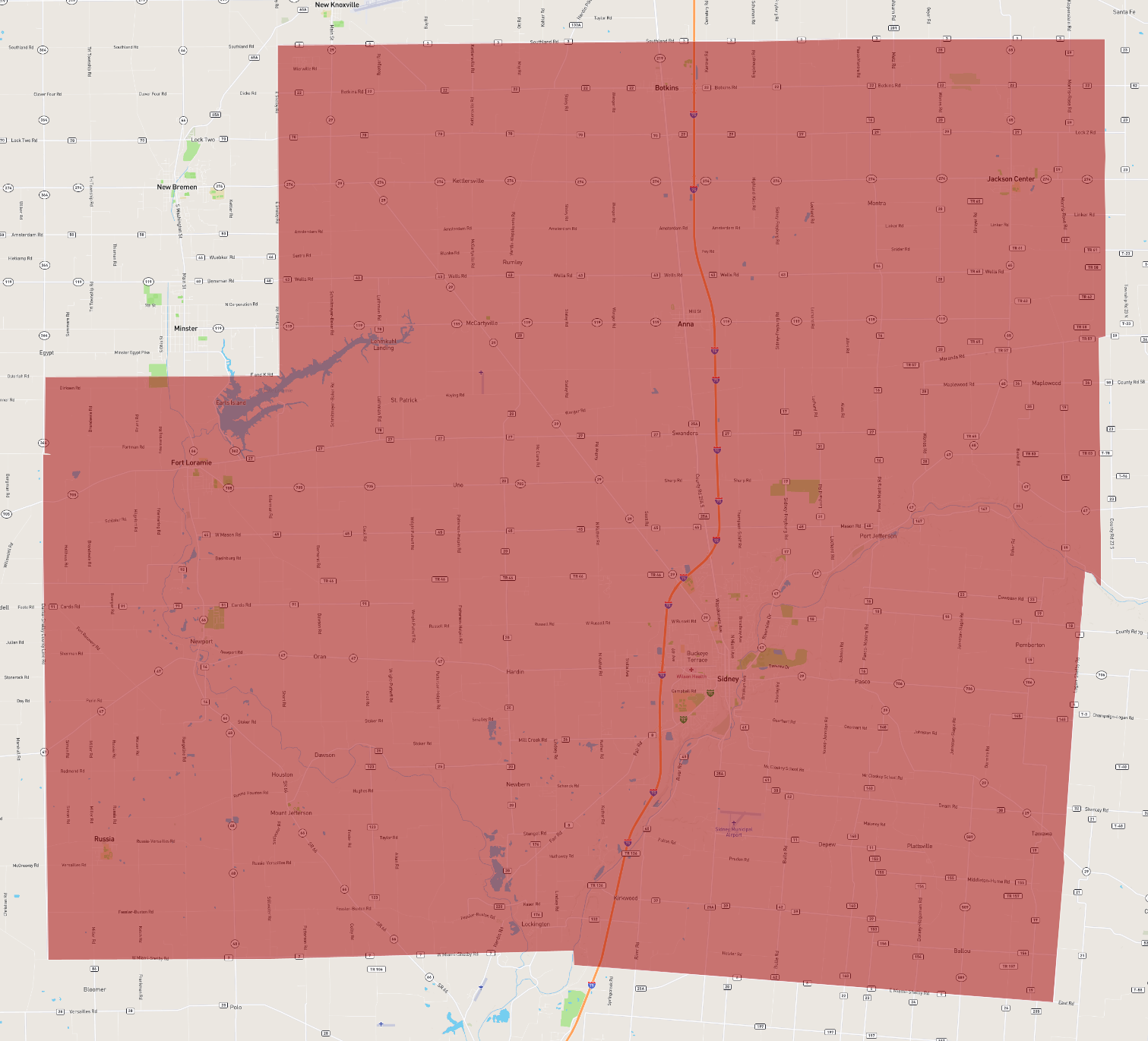 Ohio Shelby County - AtlasBig.com