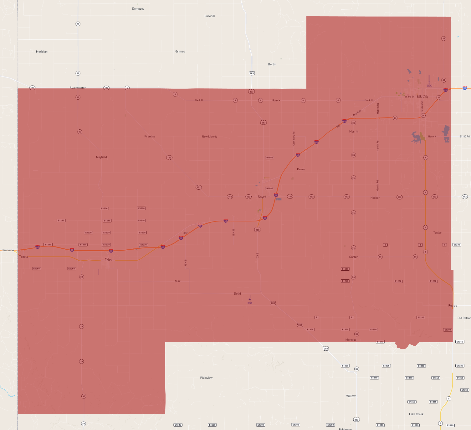 Oklahoma Beckham County - AtlasBig.com