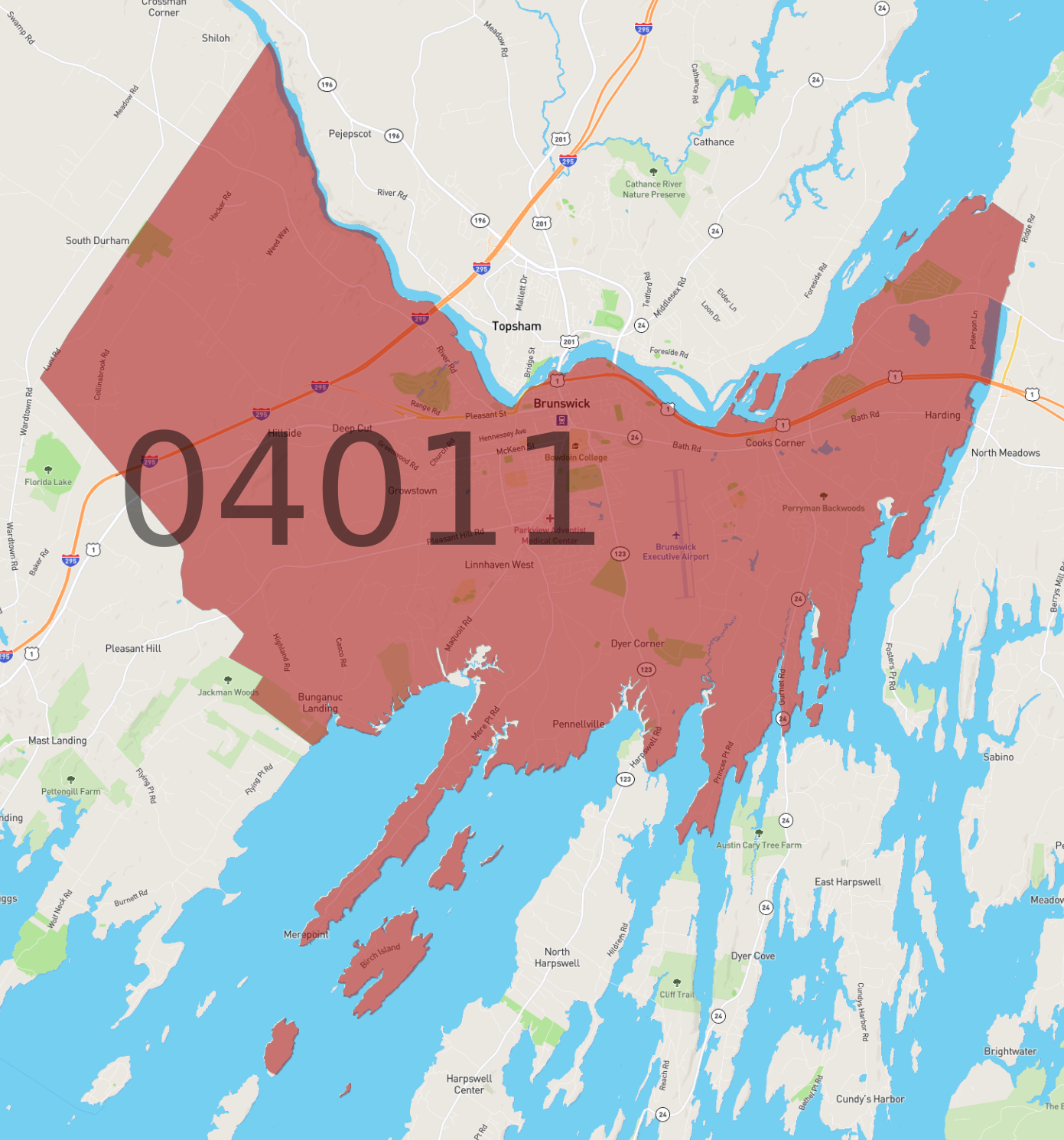 Zip Code 04011 - AtlasBig.com