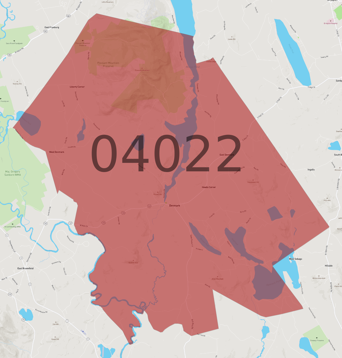 Zip Code 04022 - AtlasBig.com