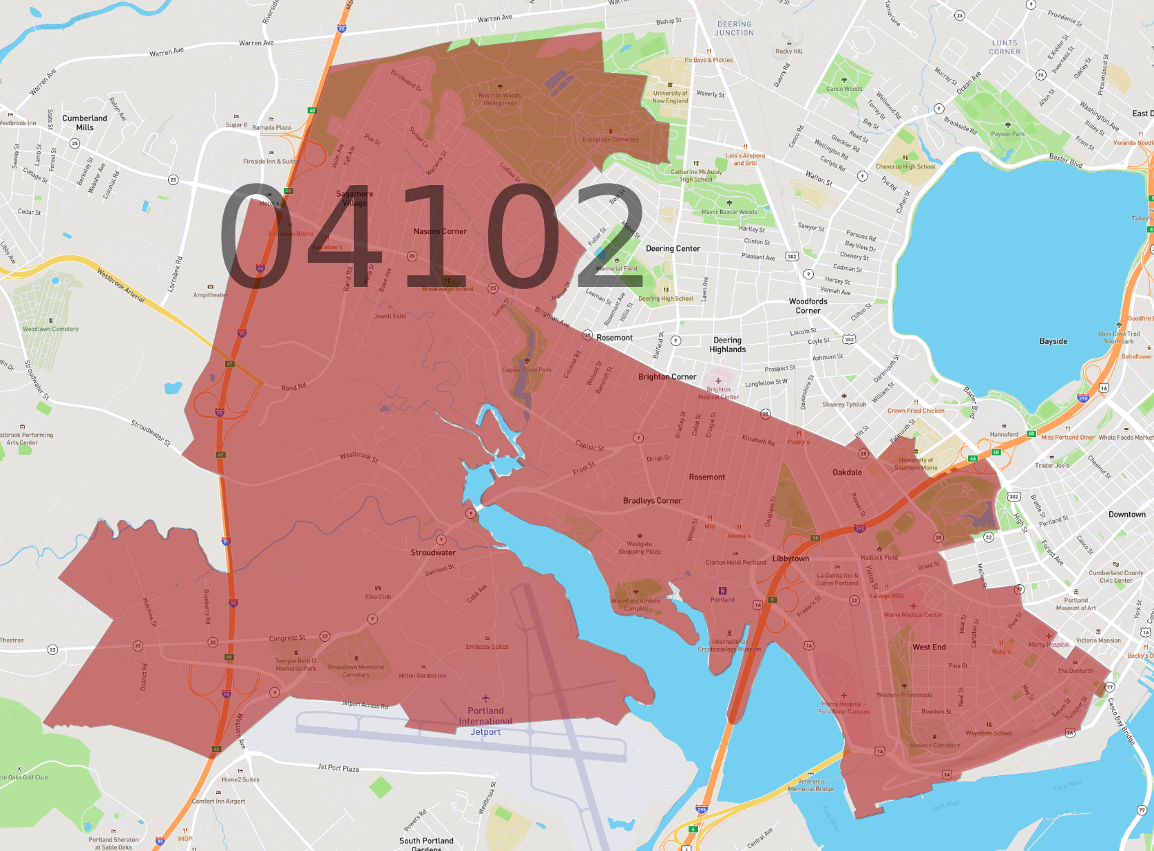 Zip Code 04102 - AtlasBig.com