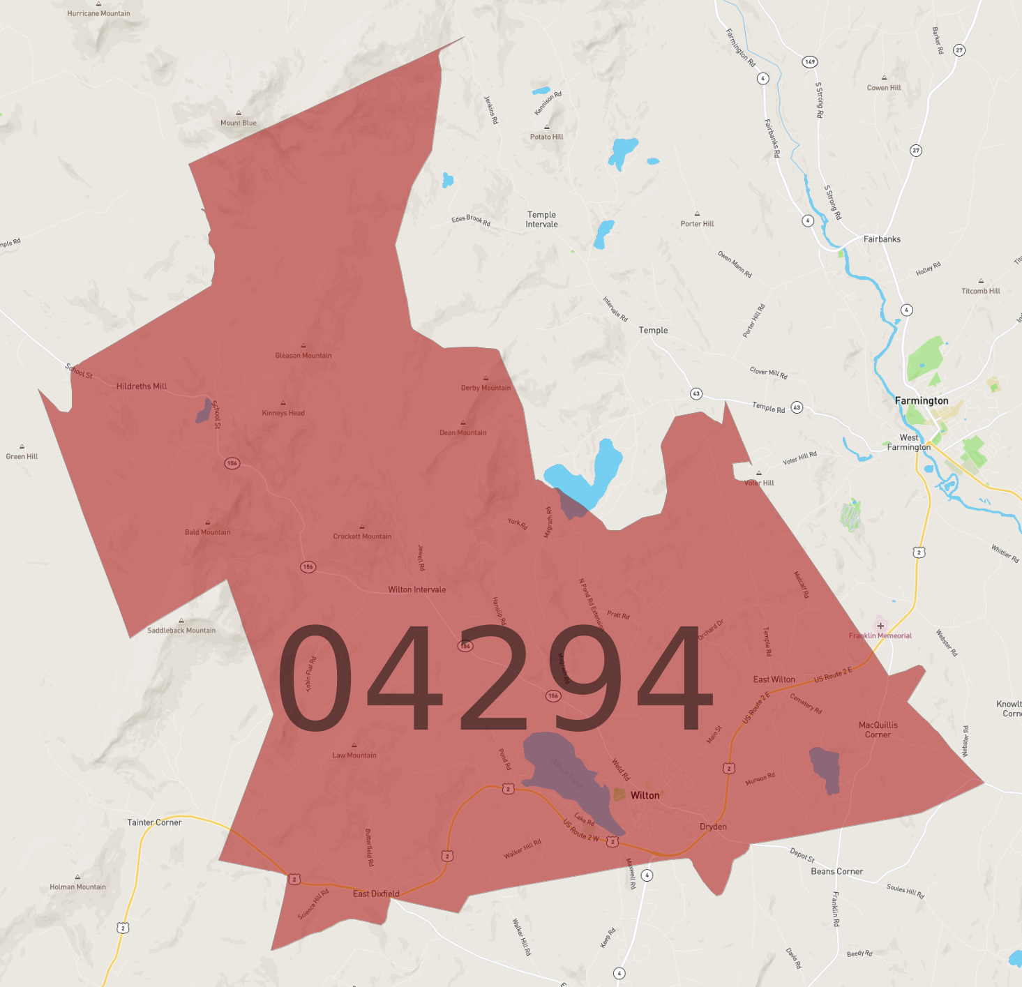 Zip Code 04294 - AtlasBig.com