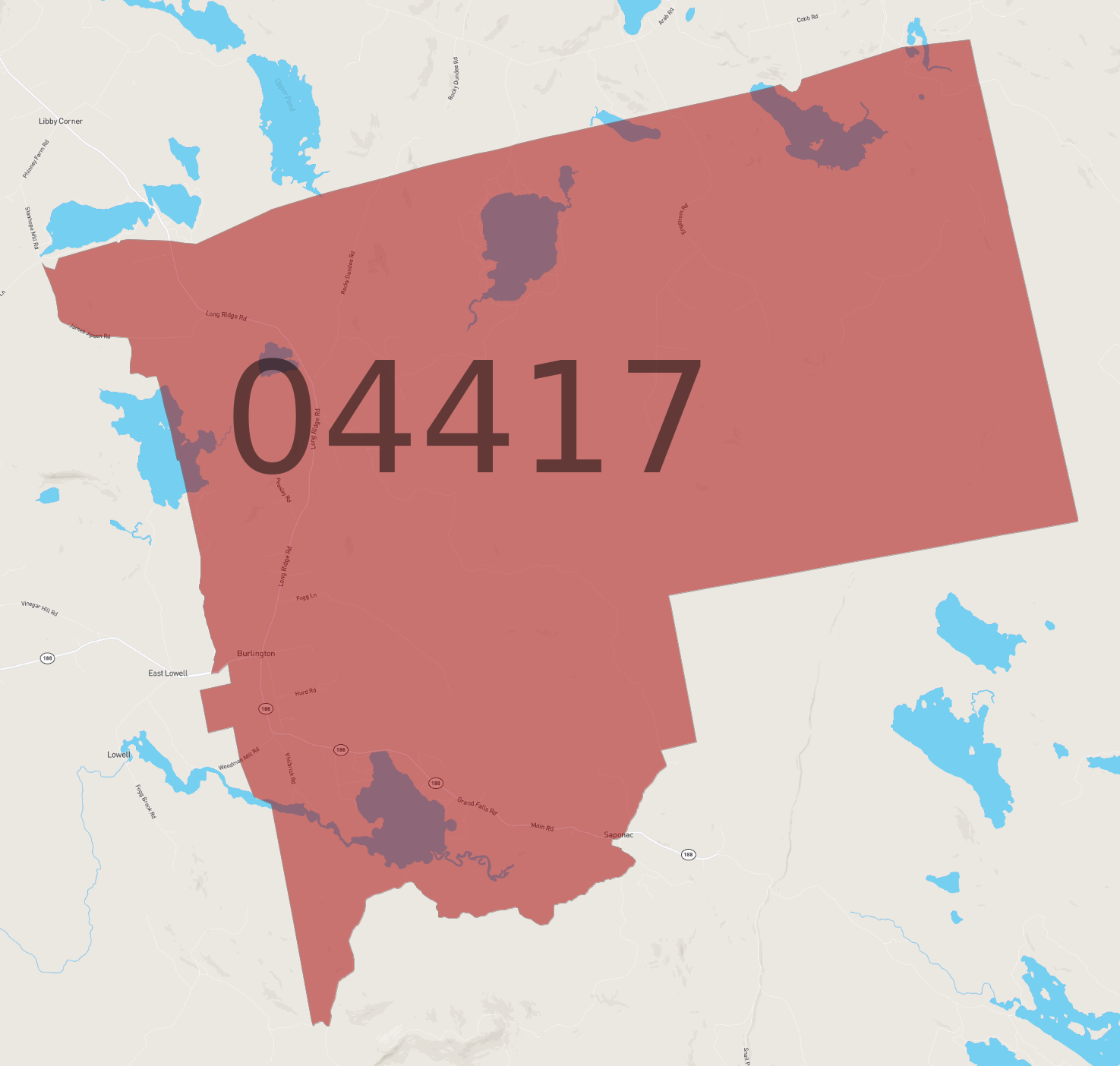 Zip Code 04417 - AtlasBig.com