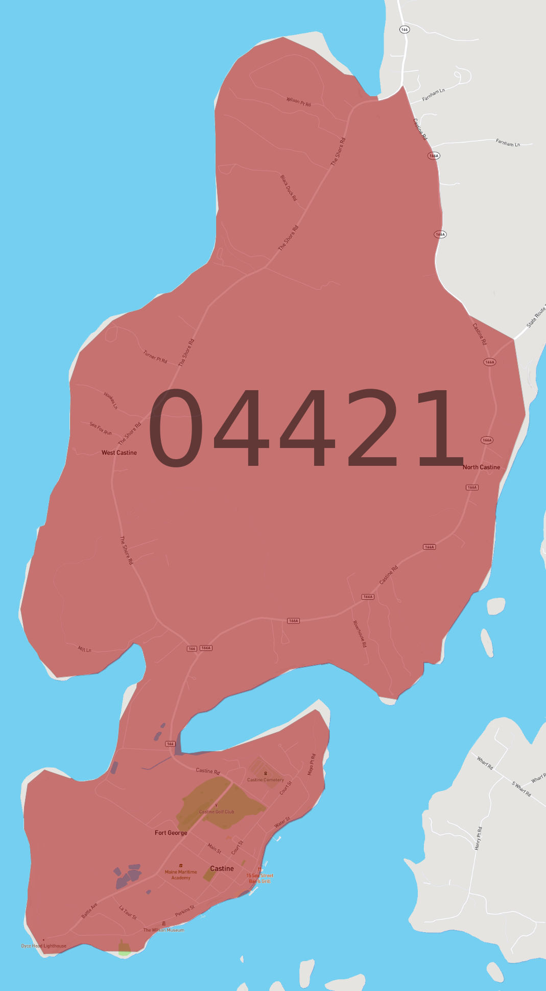 Zip Code 04421 - AtlasBig.com