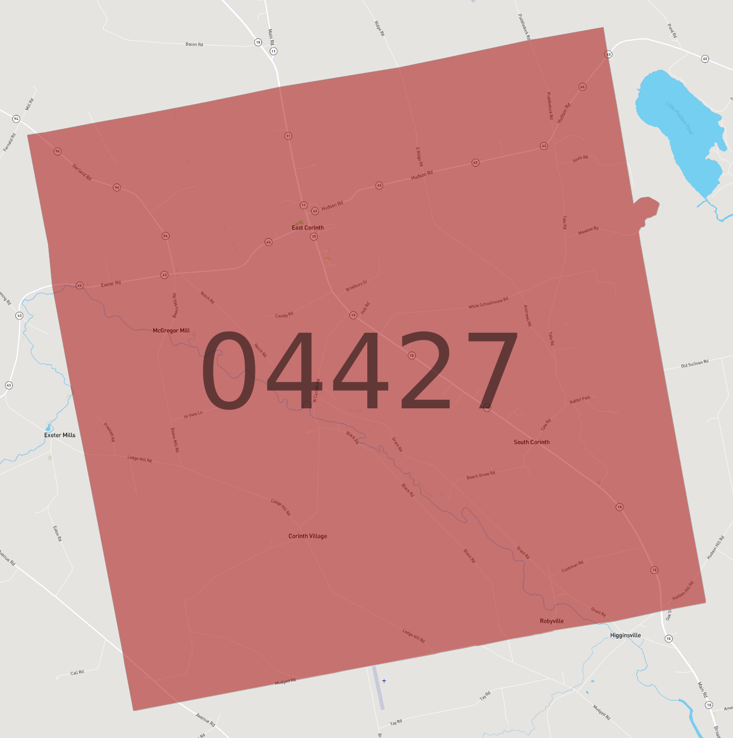 Zip Code 04427 - AtlasBig.com