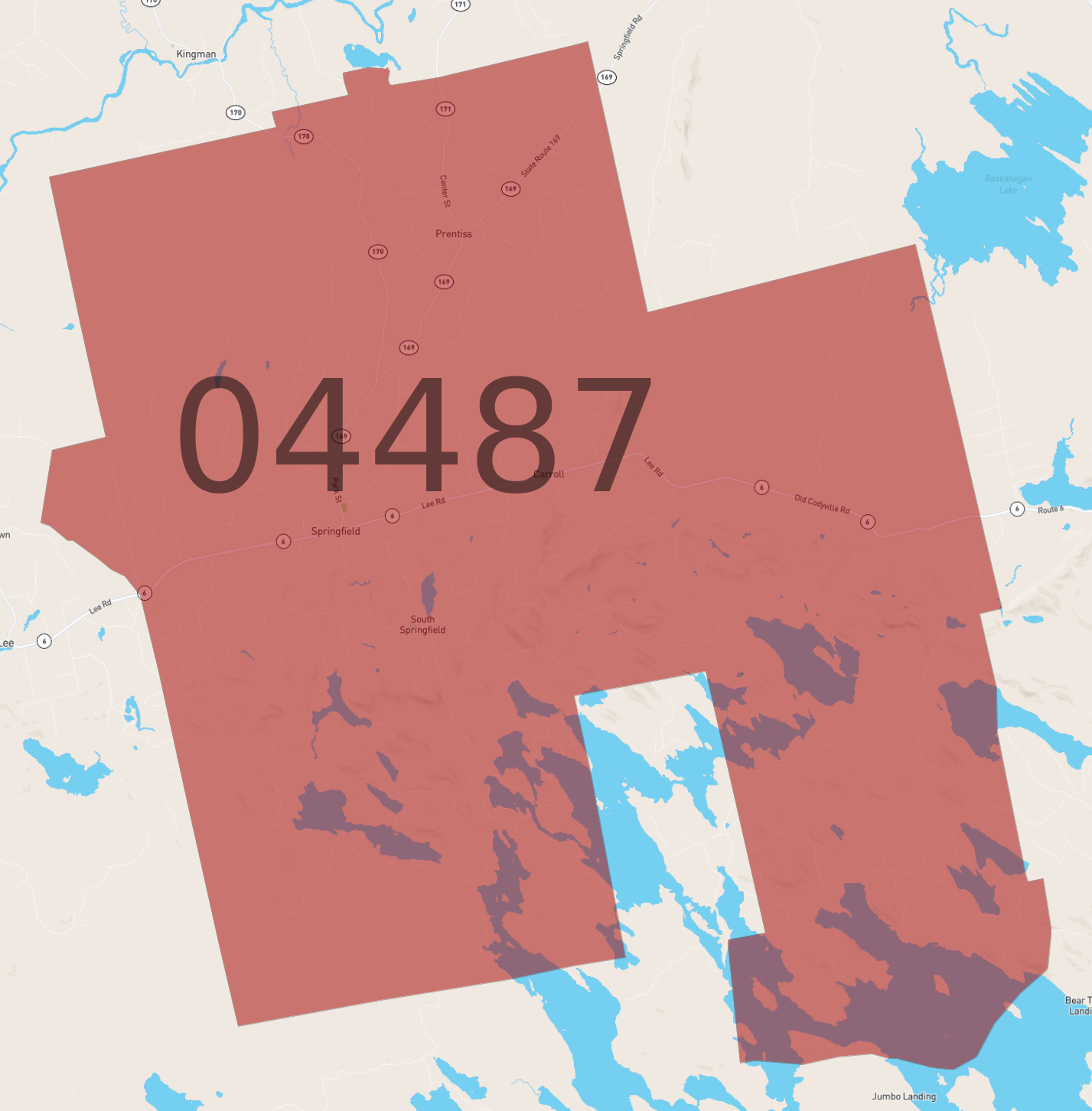 Zip Code 04487 - AtlasBig.com