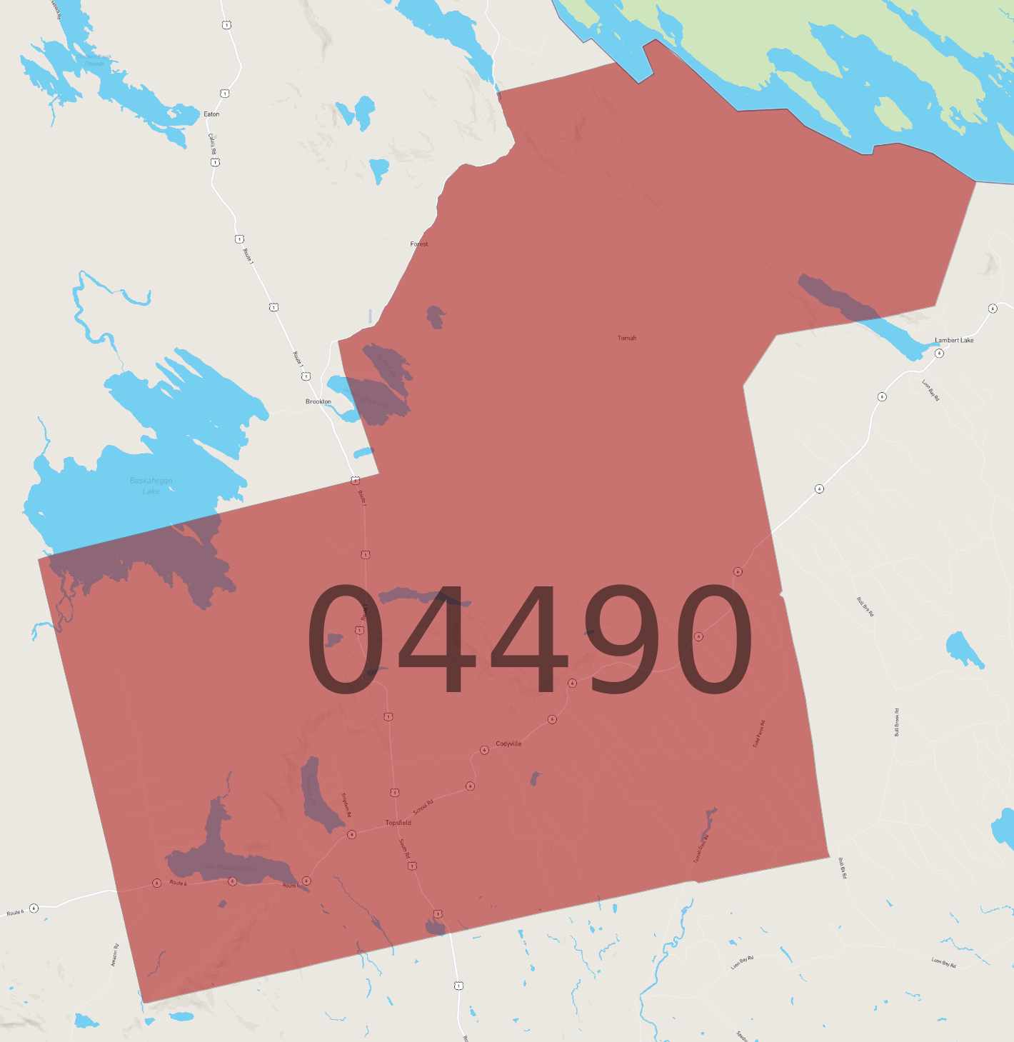 Zip Code 04490 - AtlasBig.com