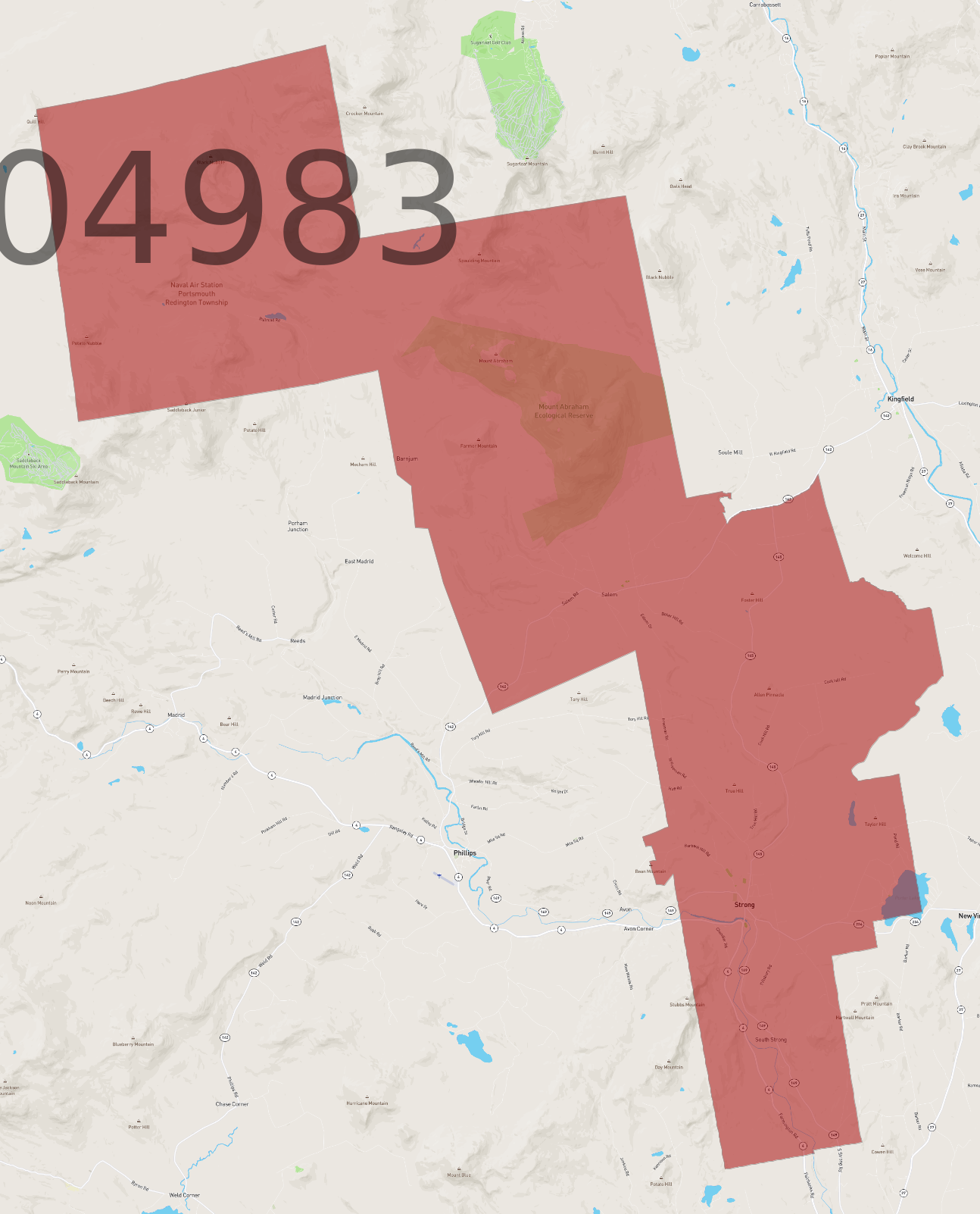 Zip Code 04983 - AtlasBig.com