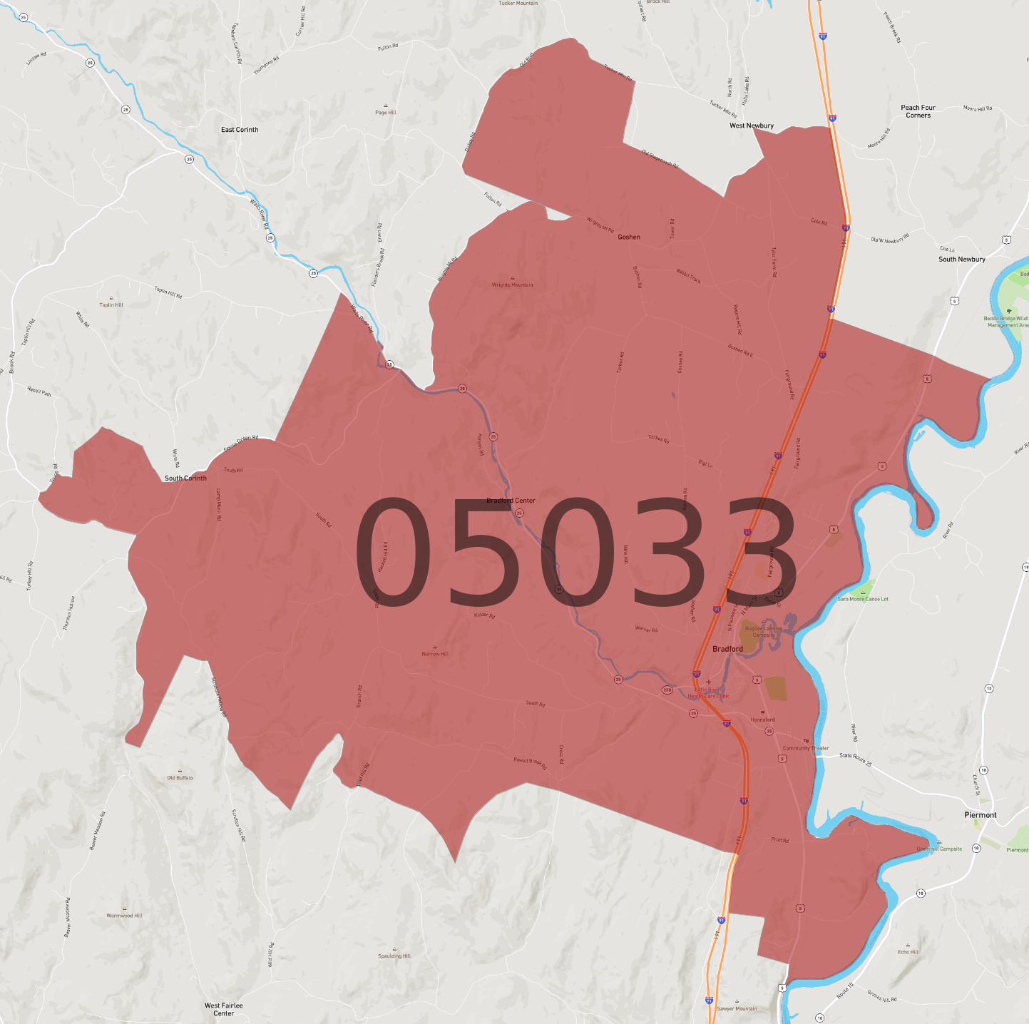 Zip Code 05033 - AtlasBig.com