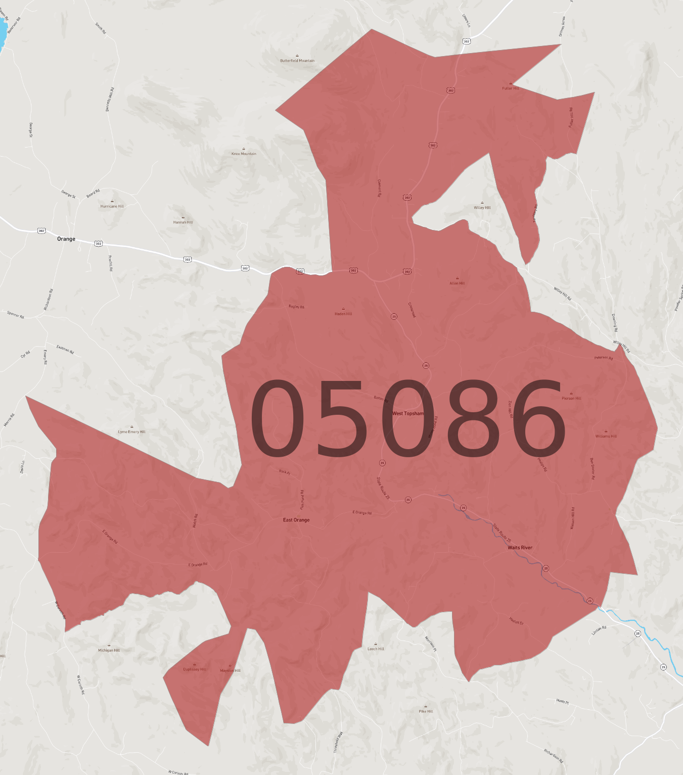 Zip Code 05086 - AtlasBig.com