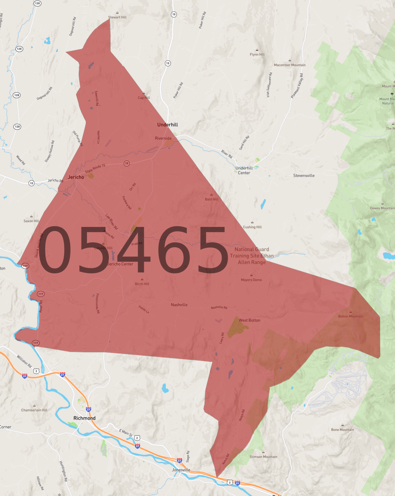 Zip Code 05465 - AtlasBig.com